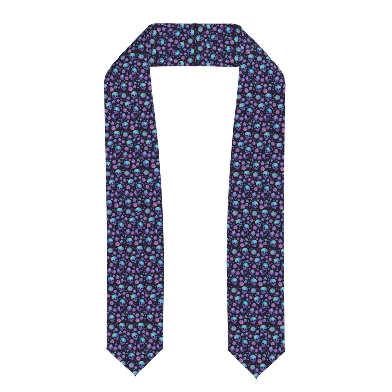 Rateoe purple Skull flower Pattern Graduation Shawl Stole – Elegant ...