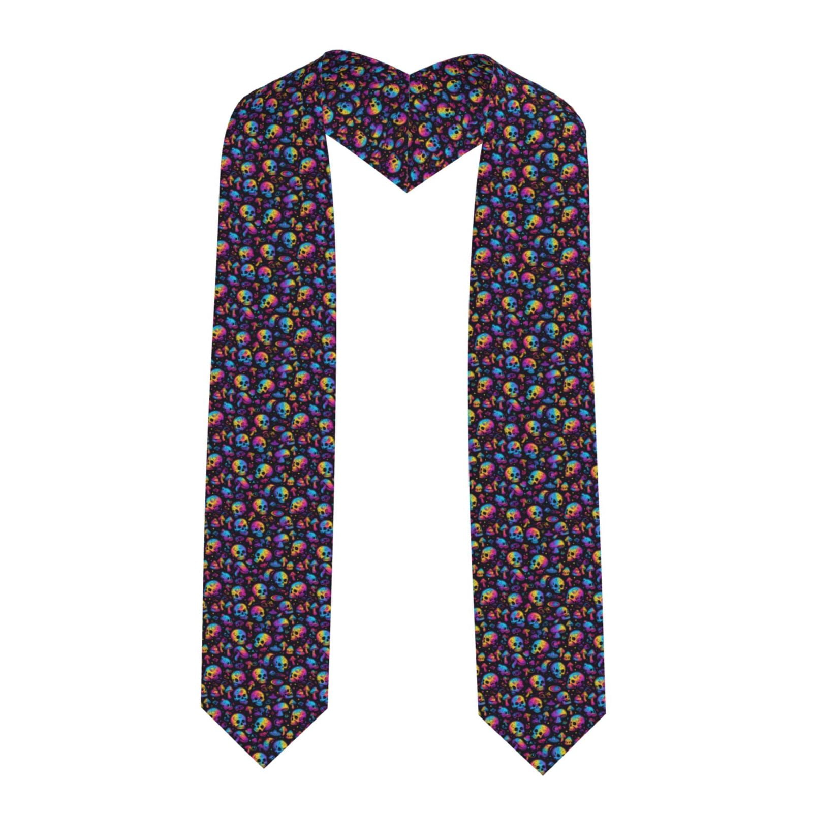 Rateoe rainbow color Skull mushroom Pattern Graduation Shawl Stole ...