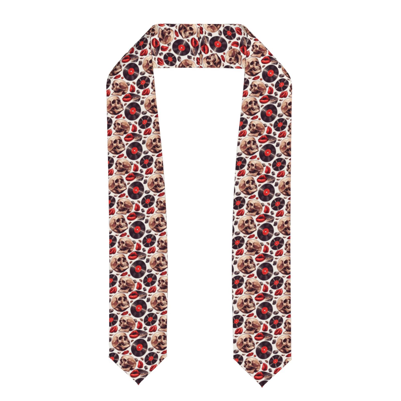Rateoe record lips Skull Pattern Graduation Shawl Stole – Elegant Stole ...