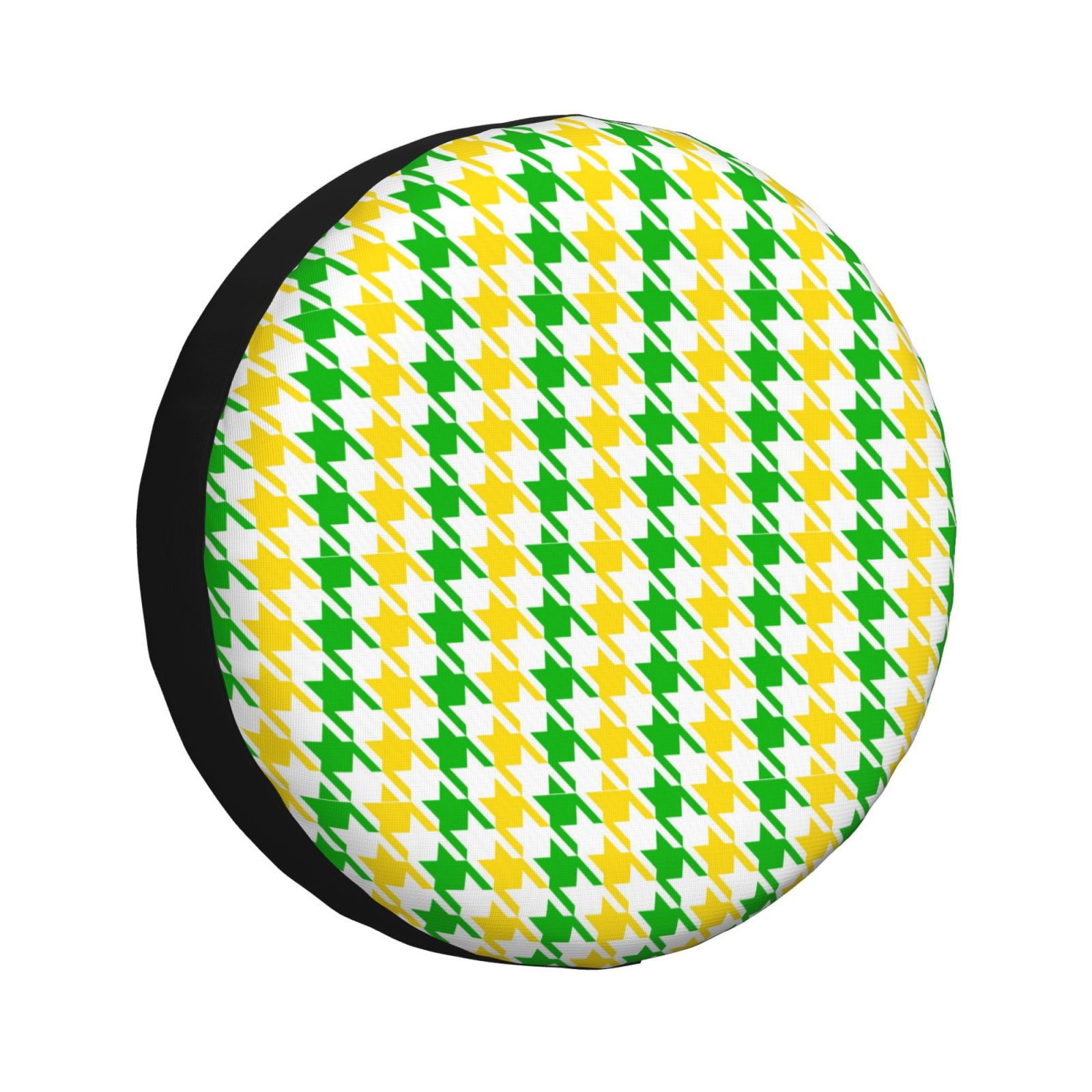 Rateoe yellow and green houndstooth Pattern Tire Cover Wheel Protectors ...