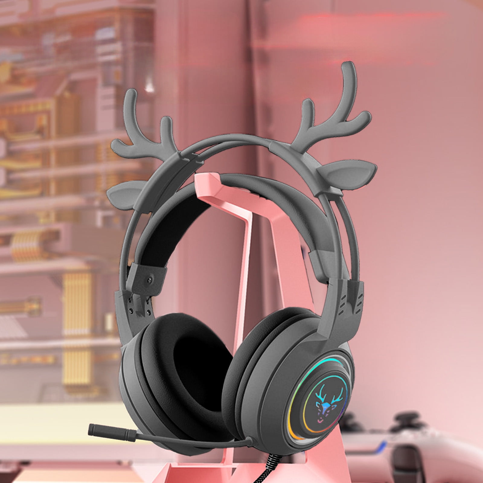 Ratfeit Gaming Headset with Removable Reindeer Ears, Compatible with ...