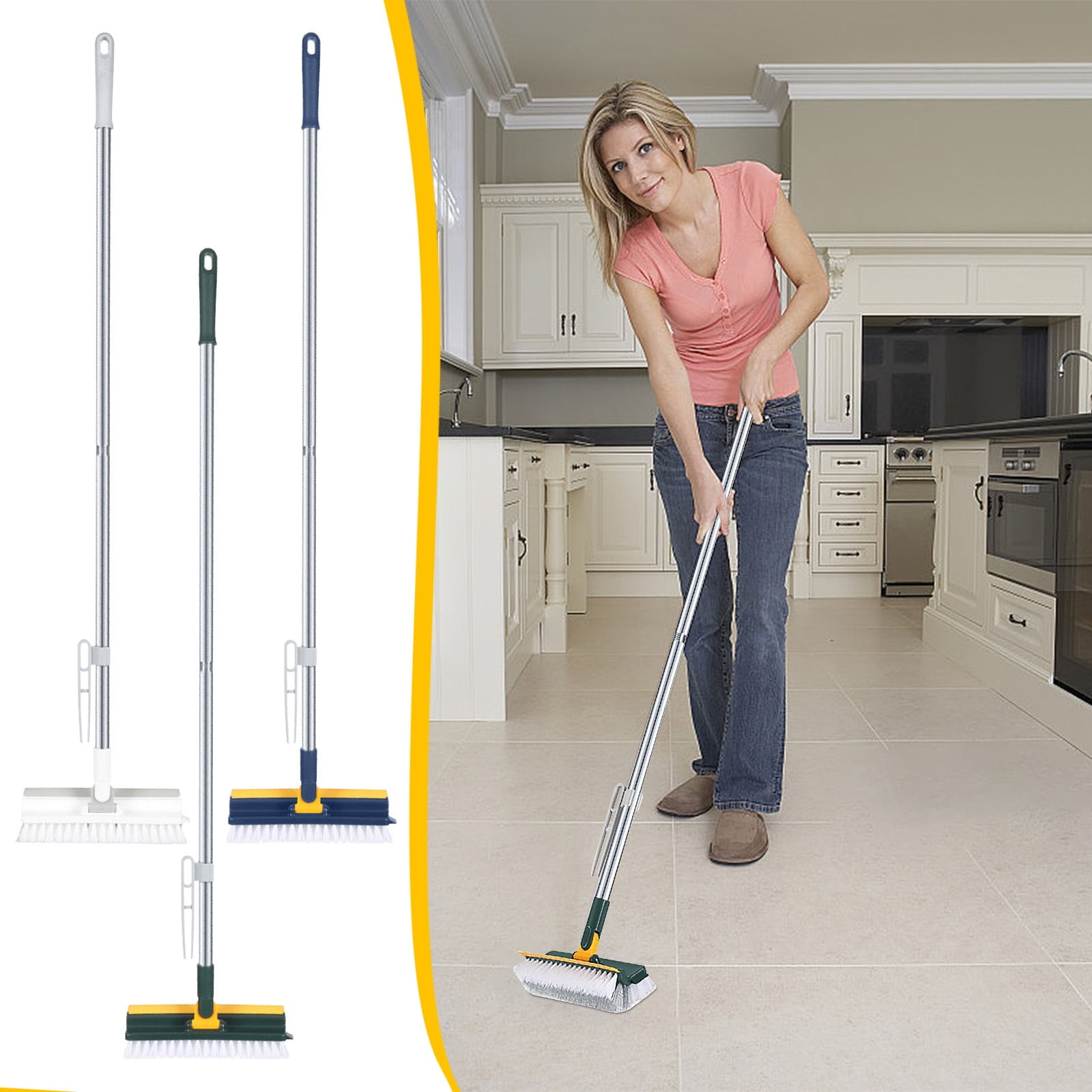 Ratfeit Multipurpose Scrub Brush with Long Handle, Window Cleaning ...