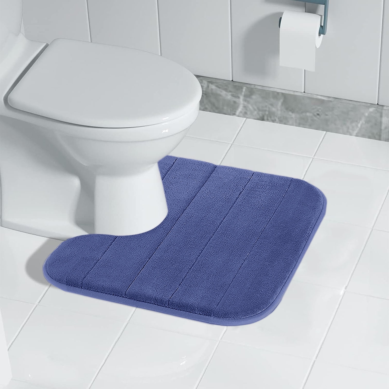 Ratfeit U Shape Toilet Mats, Bathroom Rugs, Memory Foam Bath Mat ...