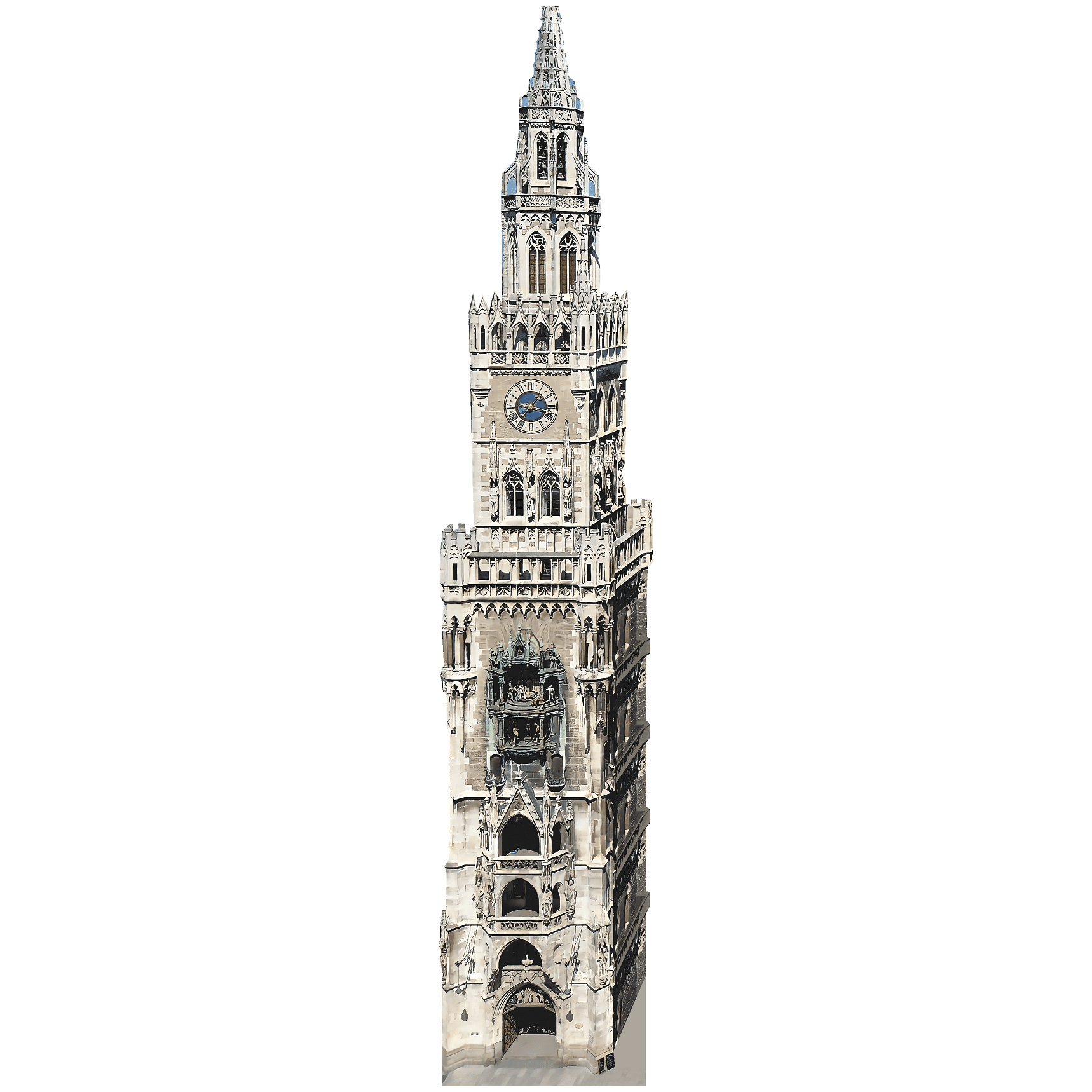 Rathaus-Glockenspiel New Town Hall Clock Tower Munich Germany Cardboard ...
