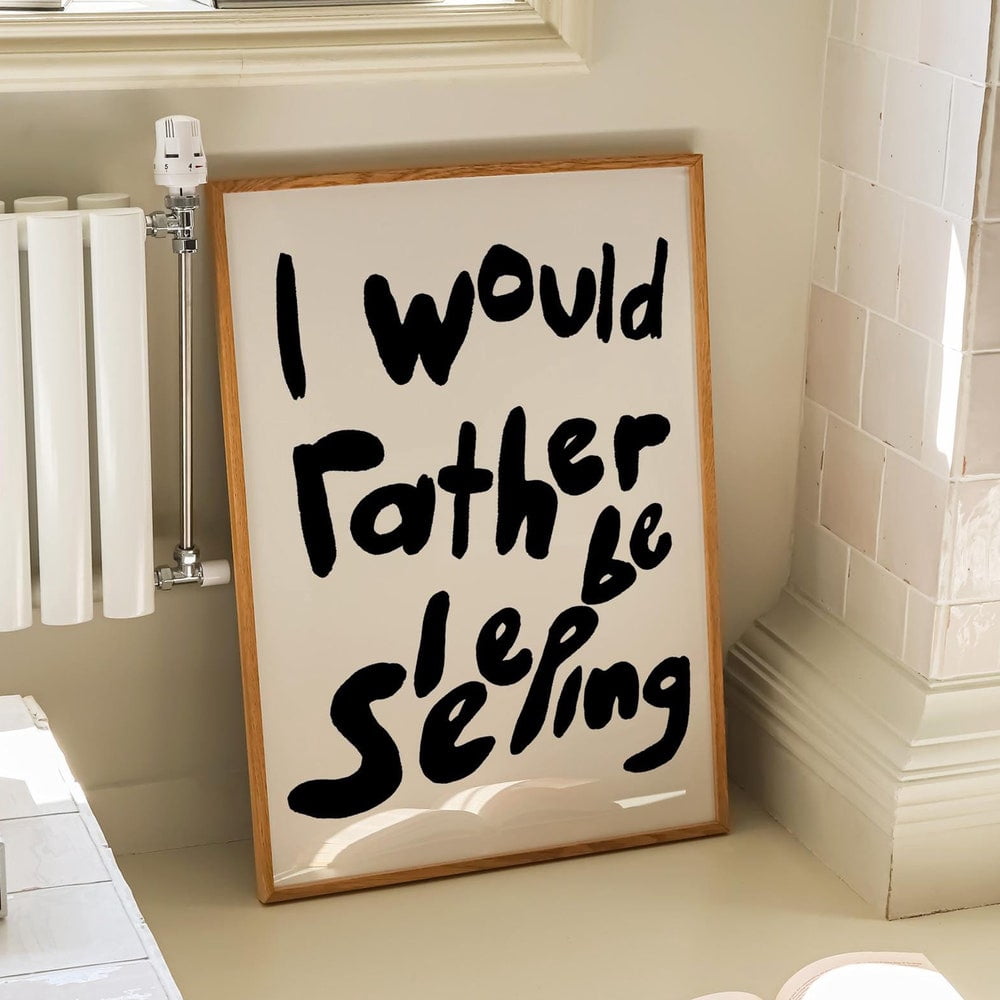 I'D Rather Be Sleeping Print, Mid Century Print, Bauhaus Print, Trendy ...