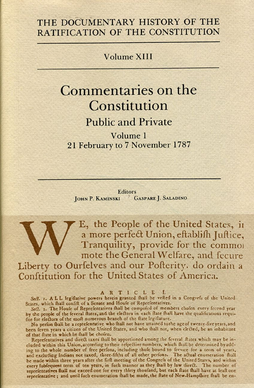 Ratification of the Constitution: The Documentary History of the ...