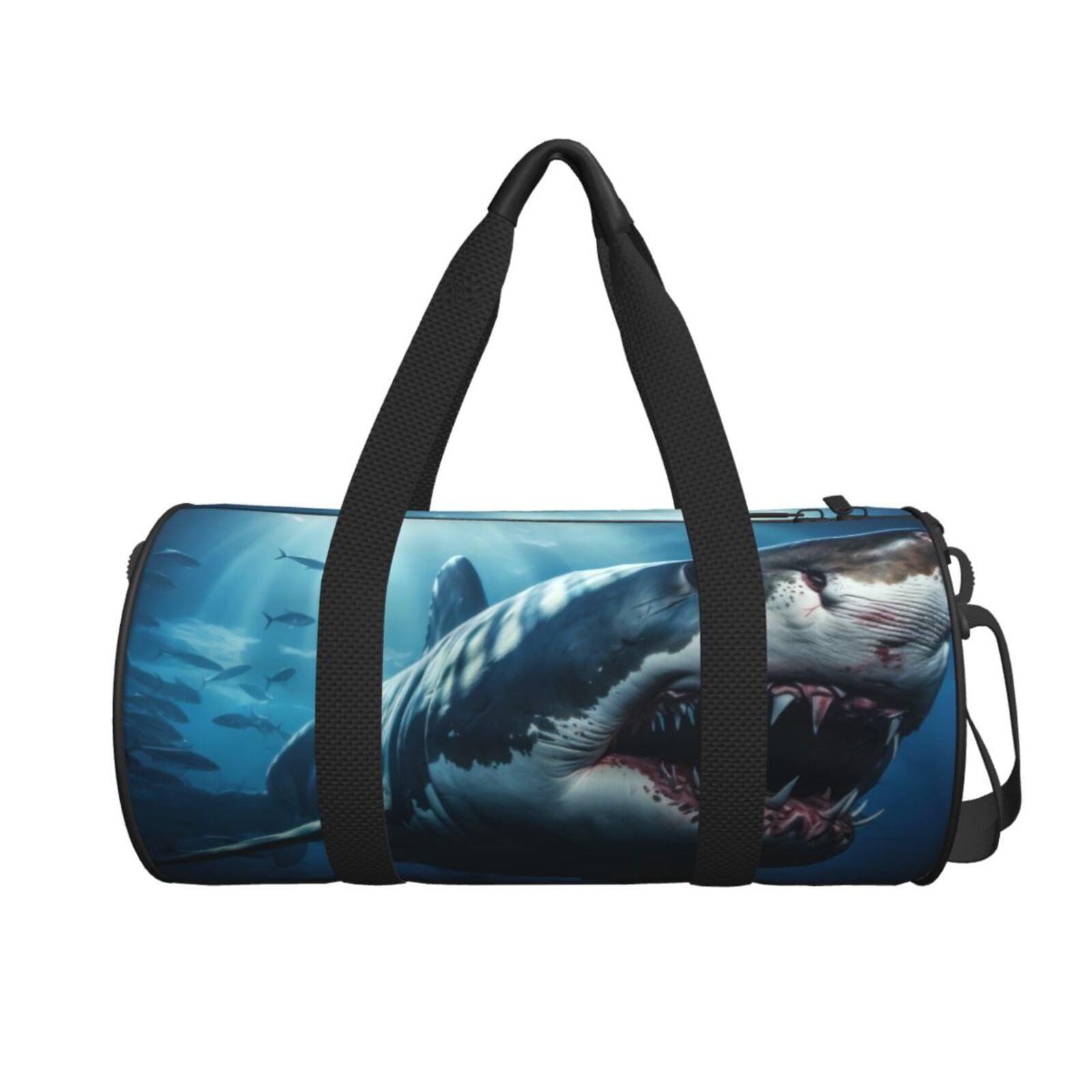 Ratiio 3D Realistic Shark Pattern Foldable Sports Gym Bag with Wet Dry ...
