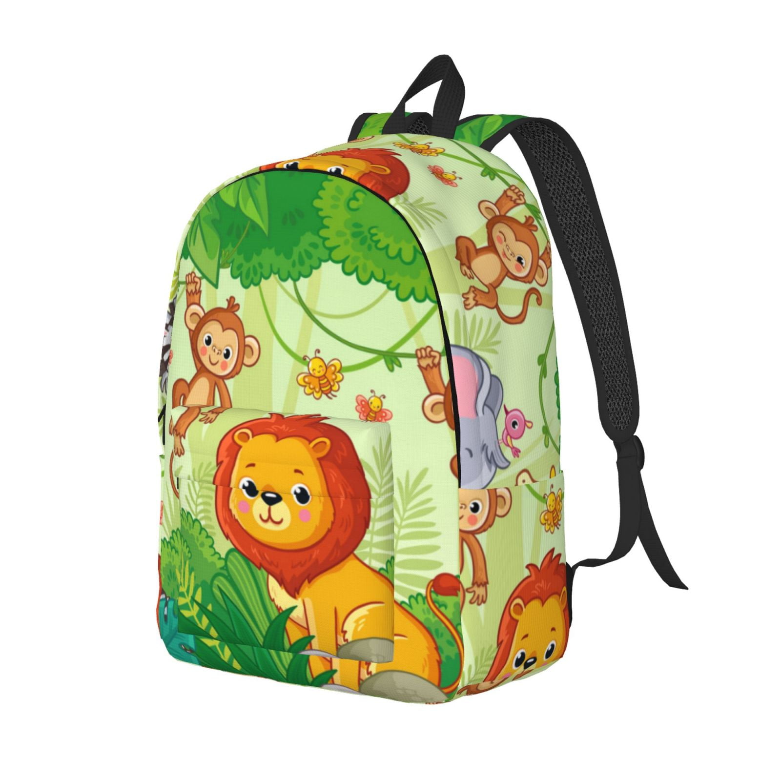 Ratiio African Animals in the Jungle Print Canvas Backpack for Women ...