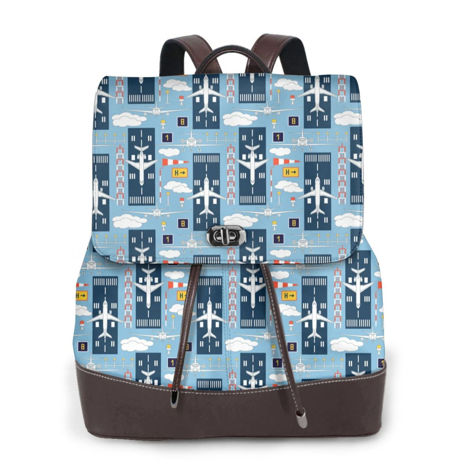 Ratiio Airplanes and Aviation Signs Pattern Womens Backpack Purse ...