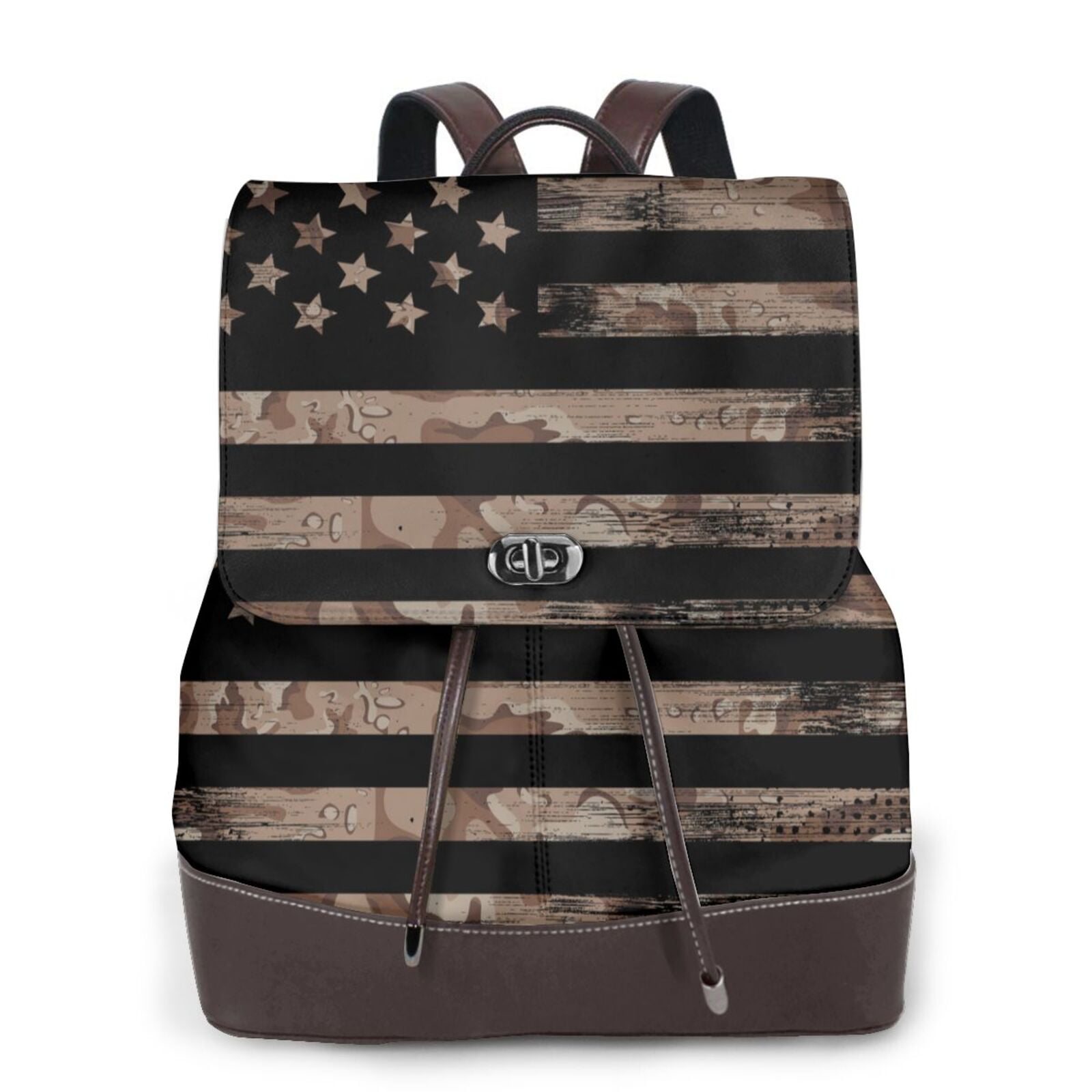 Ratiio American Flag with Desert Camouflage Pattern Womens Backpack ...