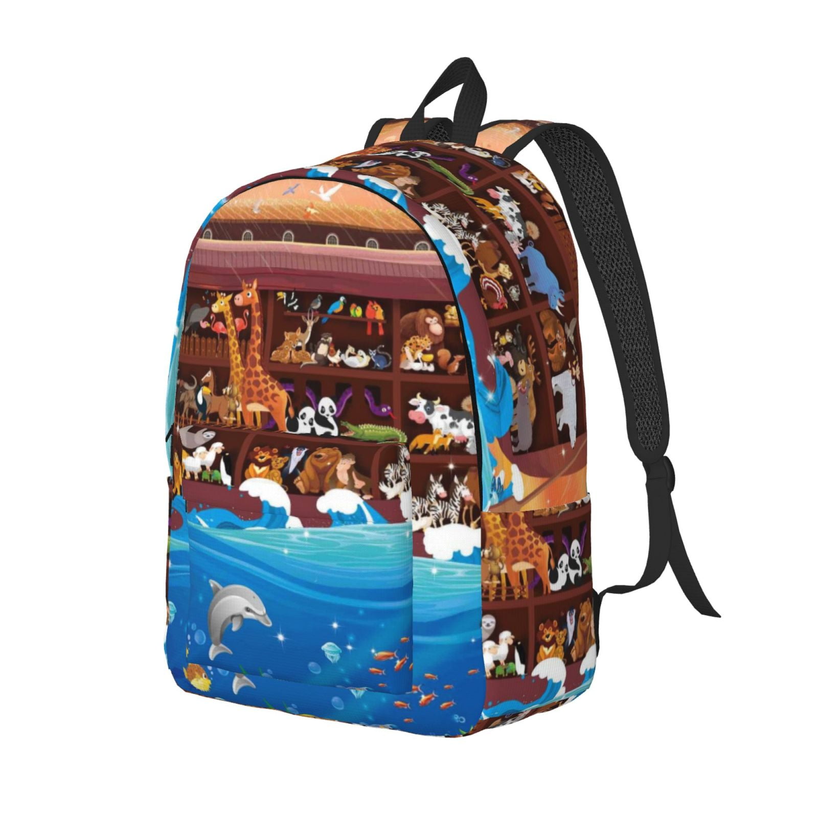 Ratiio Animals On Noah's Ark2 Print Canvas Backpack for Women & Men ...