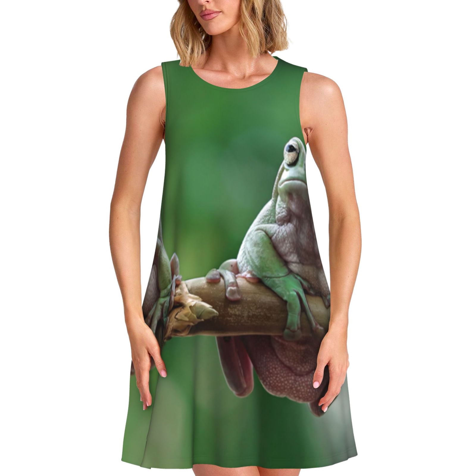 Ratiio Australian White Tree Frog Sitting on Branch Pattern Women's ...