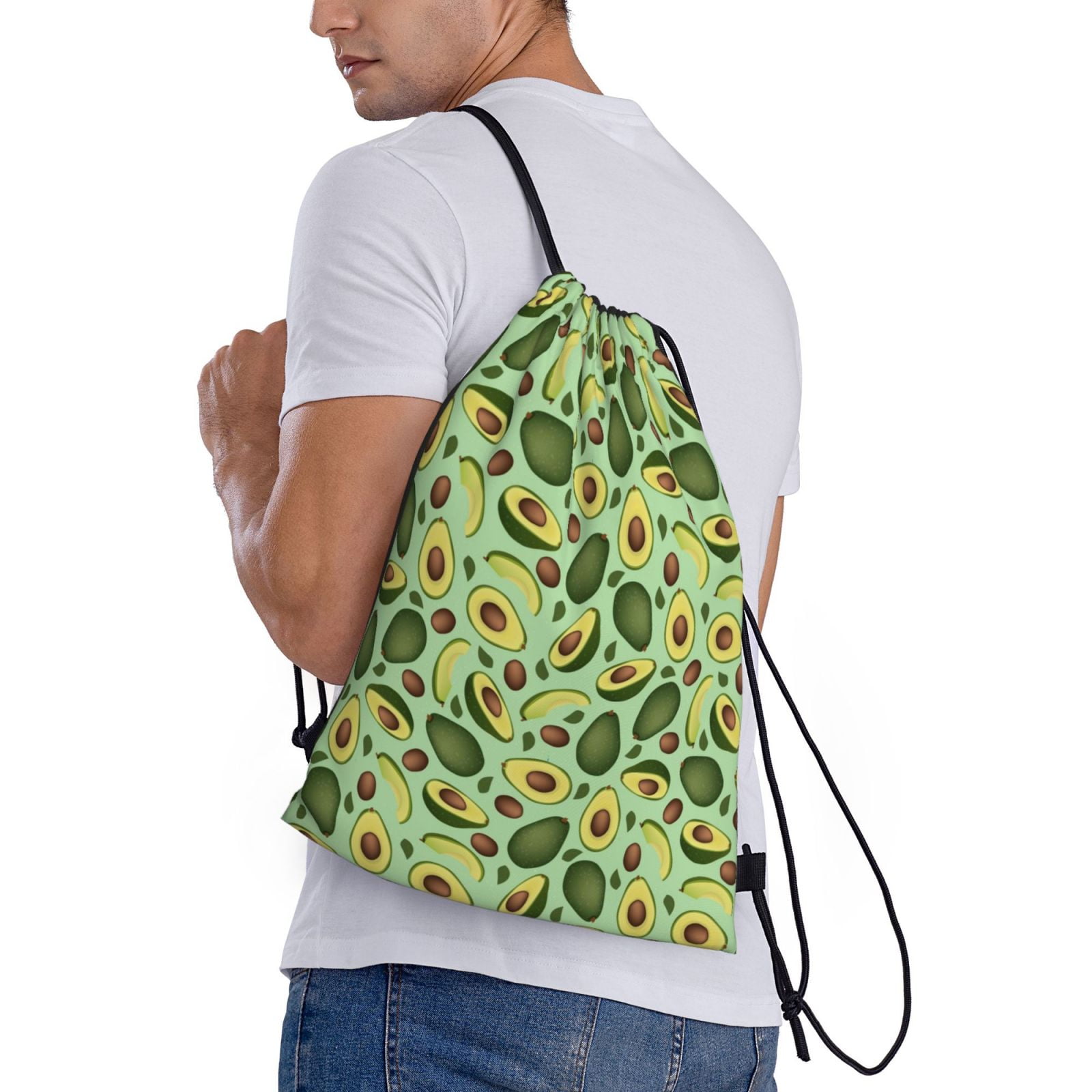Ratiio Avocado With Seeds Print Drawstring Backpack Bag Sport Gym ...