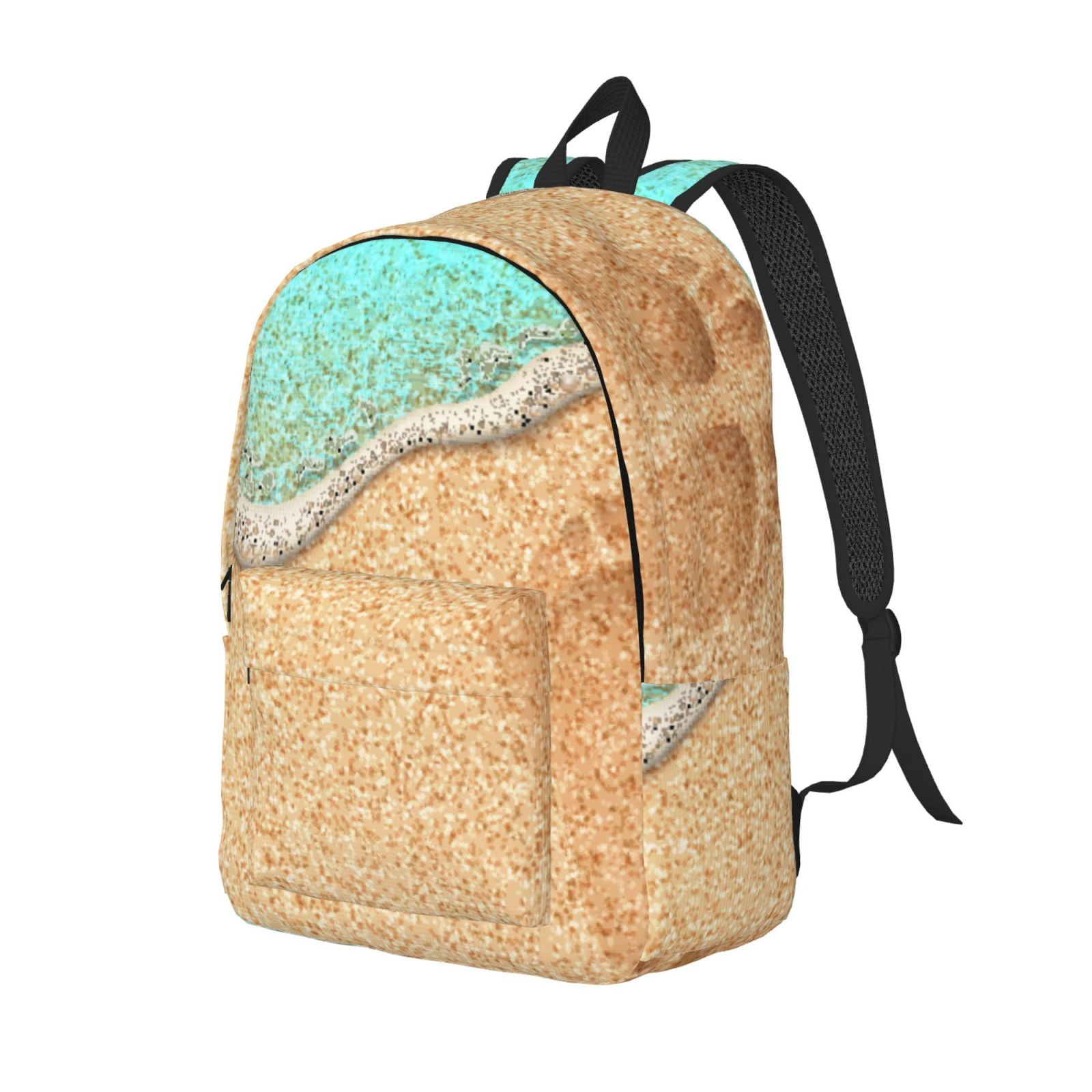 Ratiio Beach Footprint Print Canvas Backpack for Women & Men Retro ...