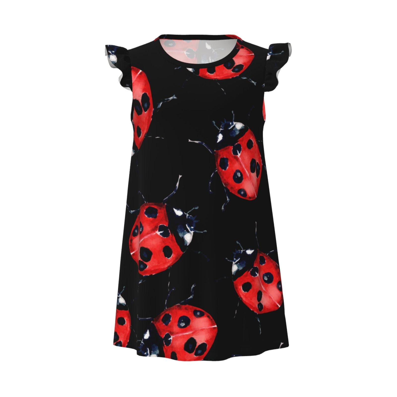 Ratiio Beautiful Red Ladybug Print Girls Nightgowns, Princess Pajama ...