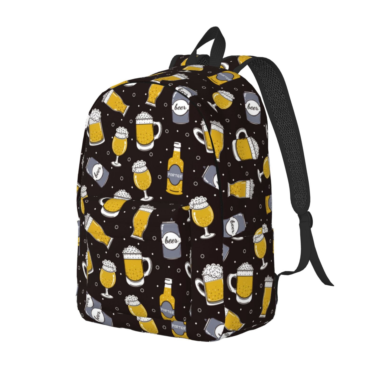 Ratiio Beer In A Bottle Print Canvas Backpack for Women & Men Retro ...
