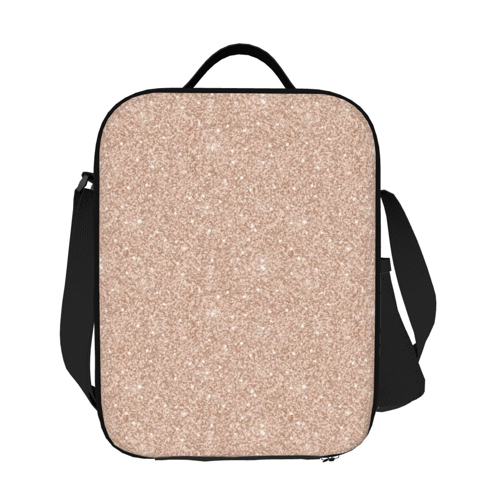 Ratiio Beige Sparkling Glitter Print Lunch Box - Reusable Lunch Bag Men ...