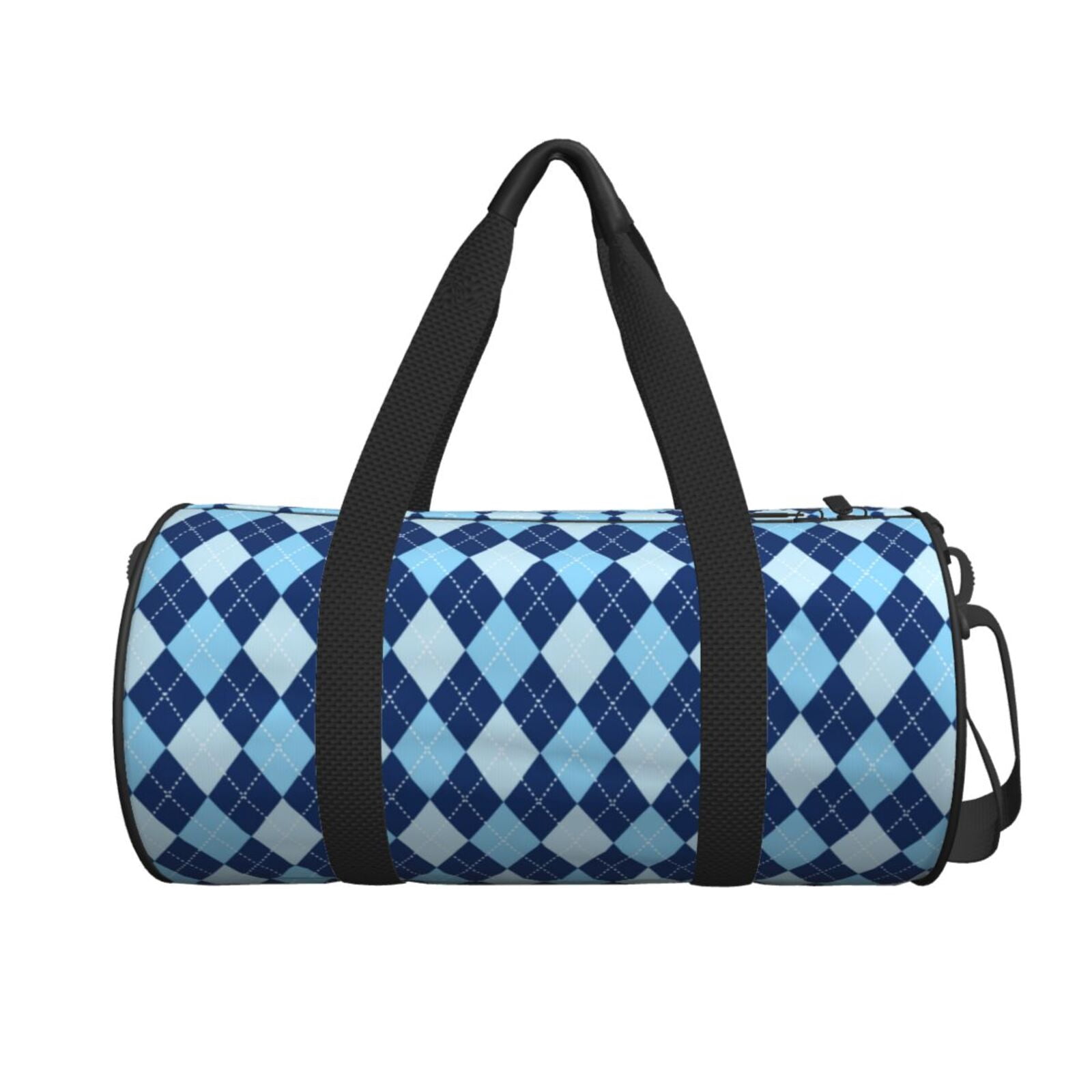 Ratiio Blue Squares Pattern Foldable Sports Gym Bag with Wet Dry Pocket ...