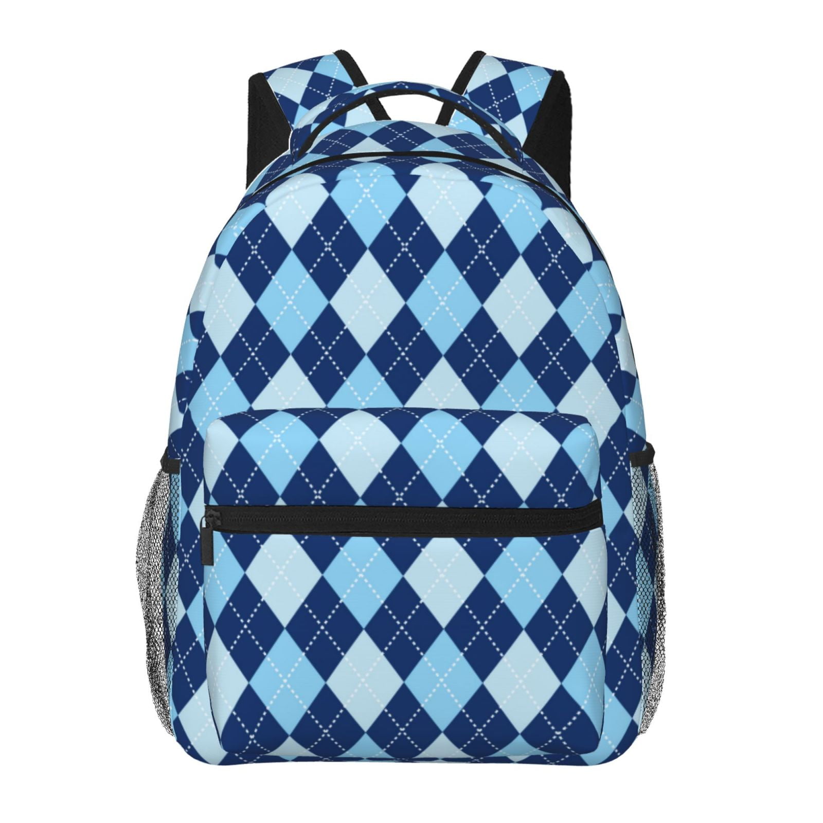 Ratiio Blue Squares Print Eco-Friendly Casual Backpack, Water-Resistant ...