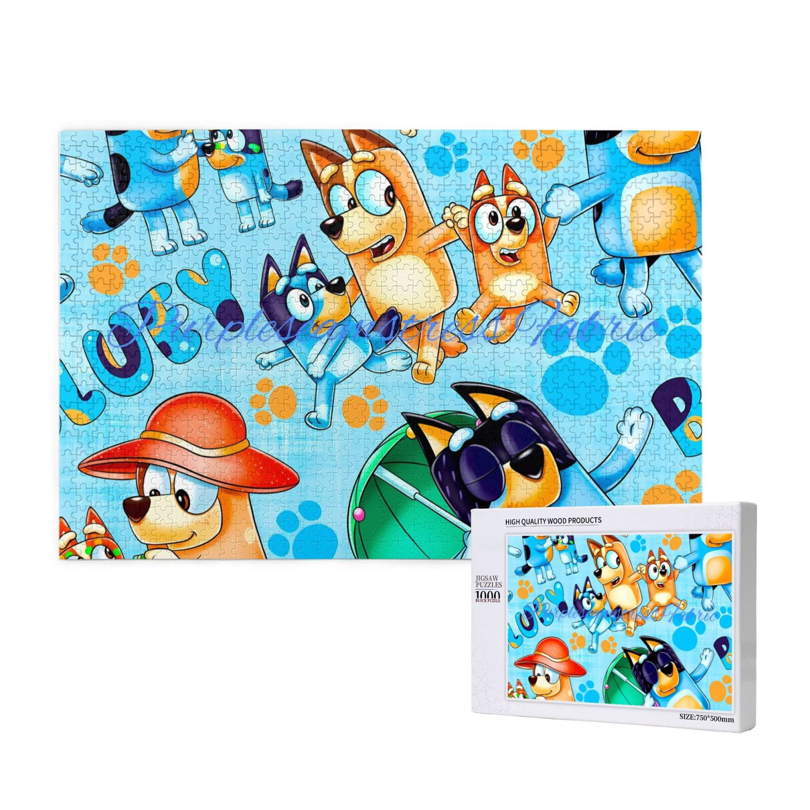 Ratiio Bluey Print 1000 Piece Jigsaw Puzzle for Adults Challenging ...