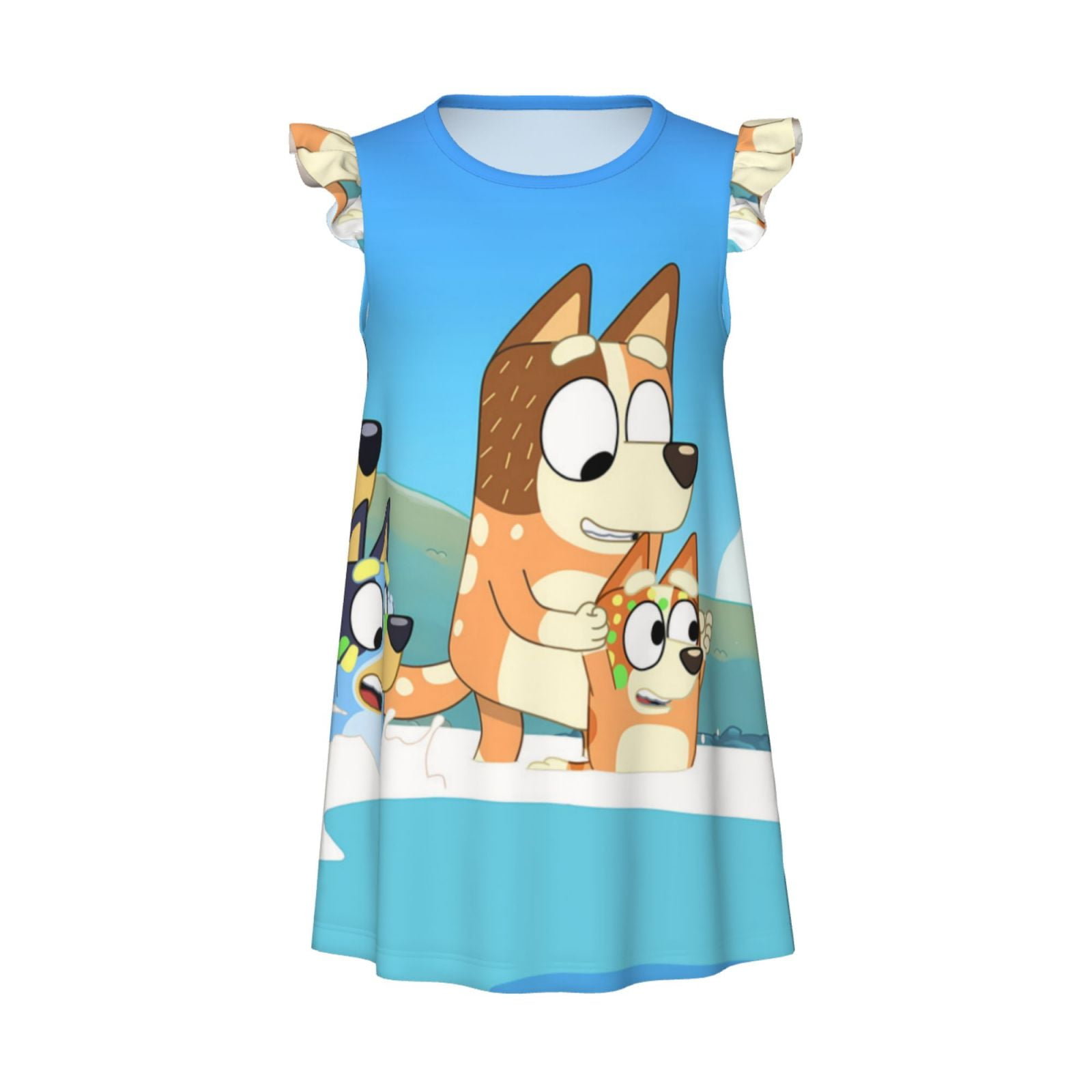 Ratiio Bluey Print Girls Nightgowns, Princess Pajama Dresses for Girls ...