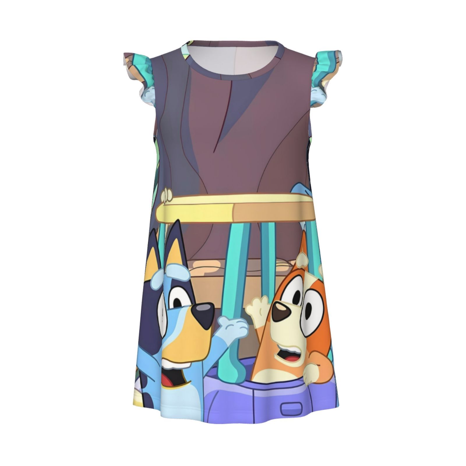 Ratiio Bluey Print Girls Nightgowns, Princess Pajama Dresses for Girls ...