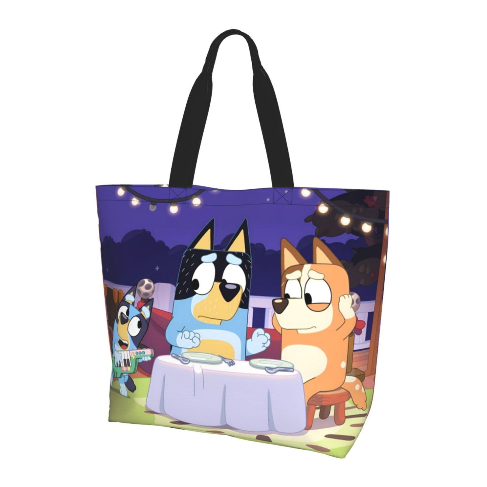 Ratiio Bluey Print Reusable Grocery Bags - Washable, Foldable, Packable ...