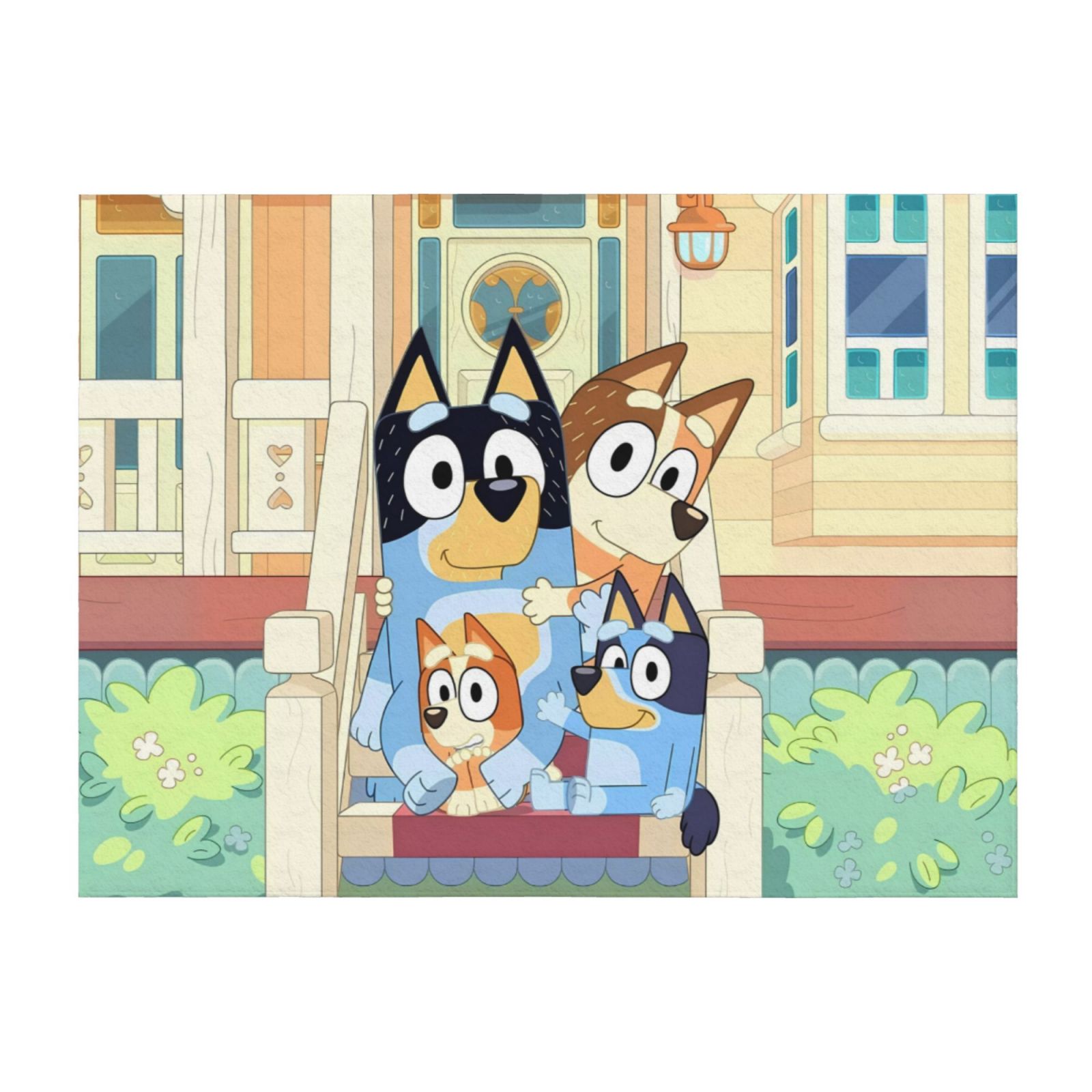 Ratiio Bluey Print Throw Blanket for Couch Sofa or Bed Throw Size, Soft ...