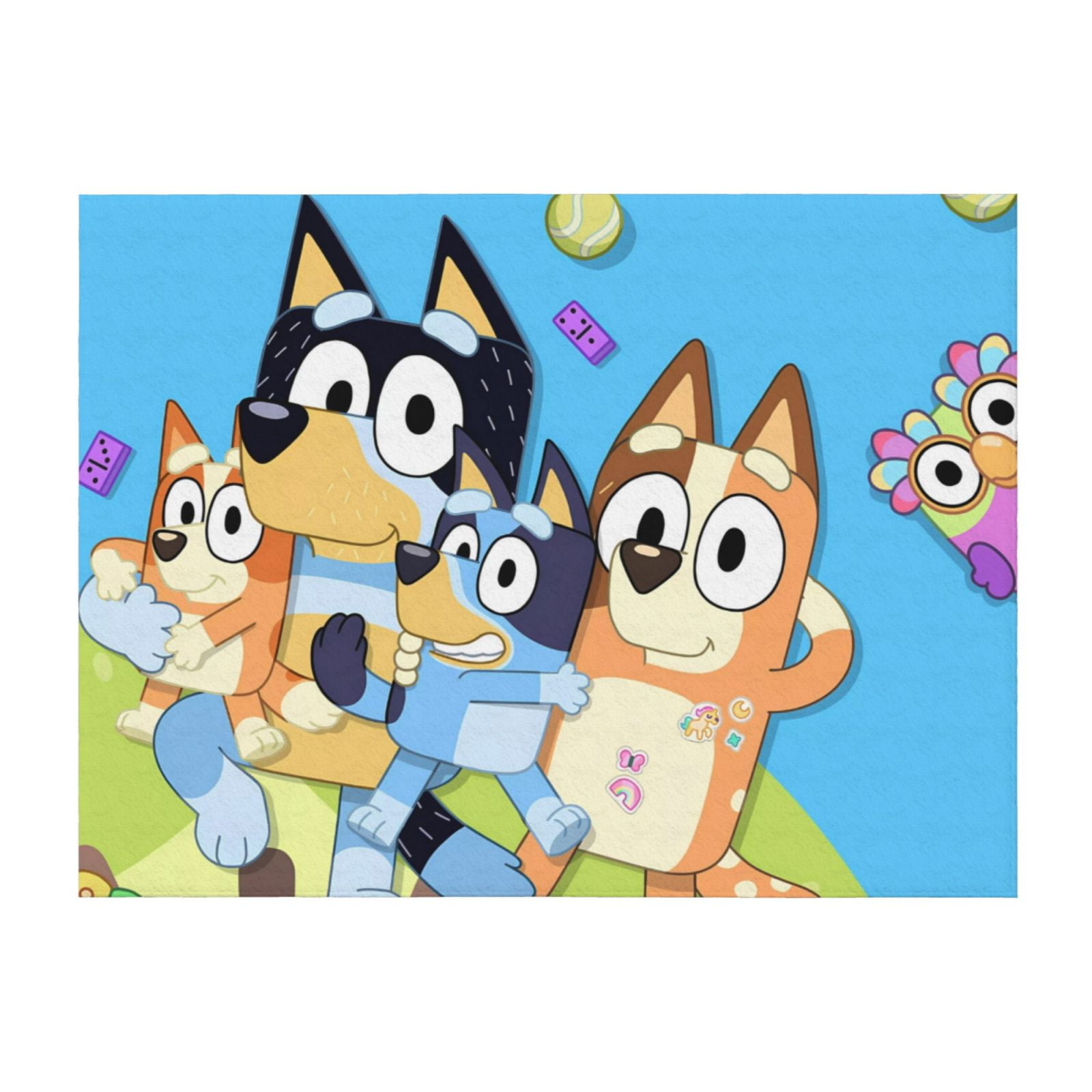 Ratiio Bluey Print Throw Blanket for Couch Sofa or Bed Throw Size, Soft ...