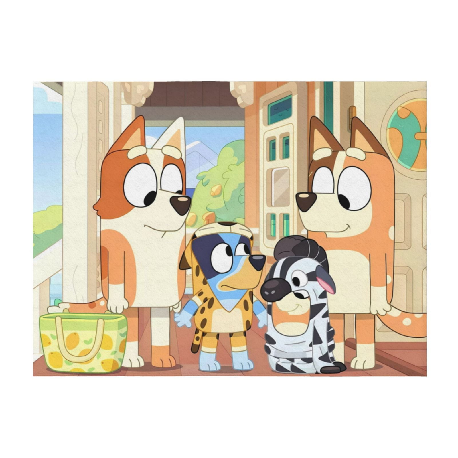 Ratiio Bluey Print Throw Blanket for Couch Sofa or Bed Throw Size, Soft ...