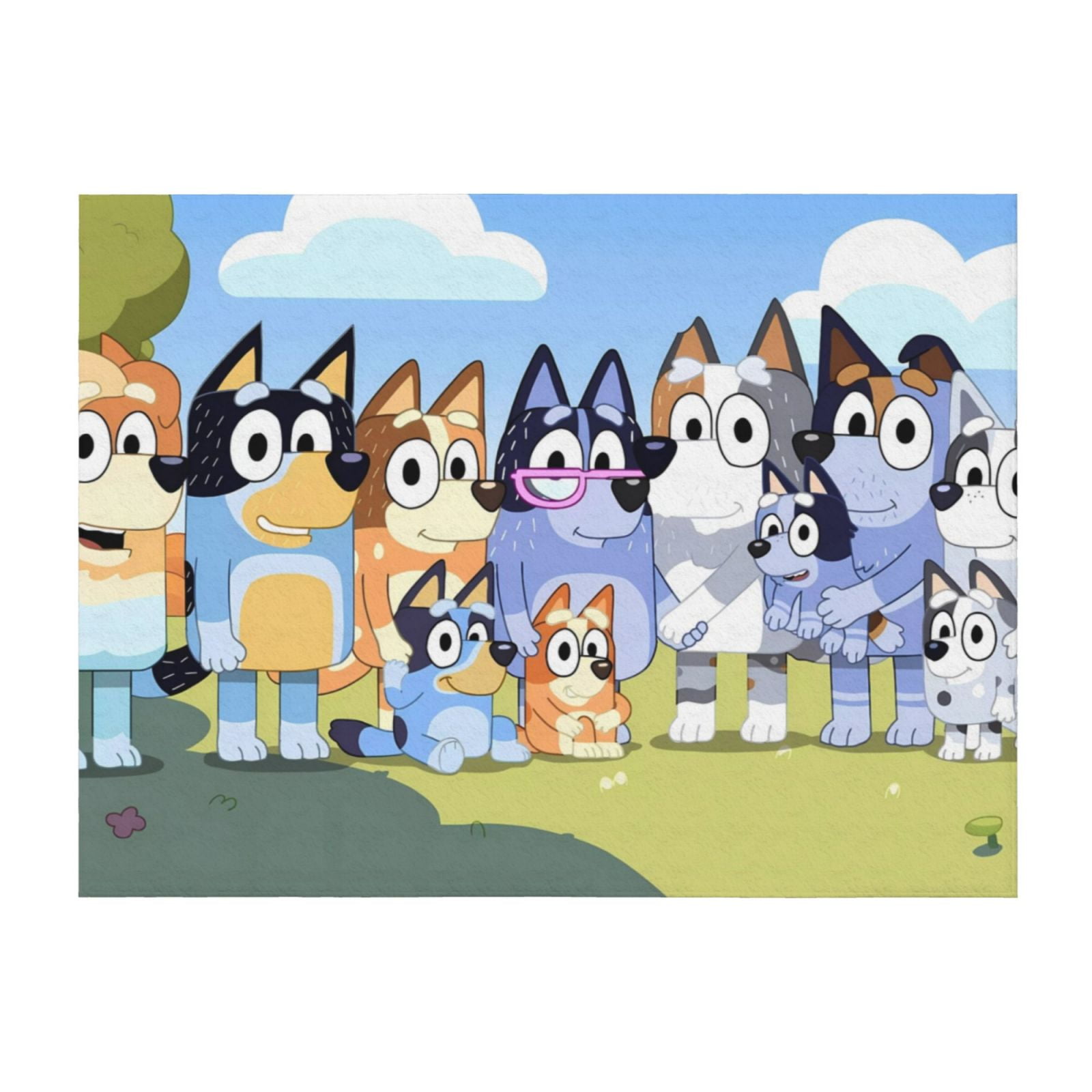 Ratiio Bluey Print Throw Blanket for Couch Sofa or Bed Throw Size, Soft ...