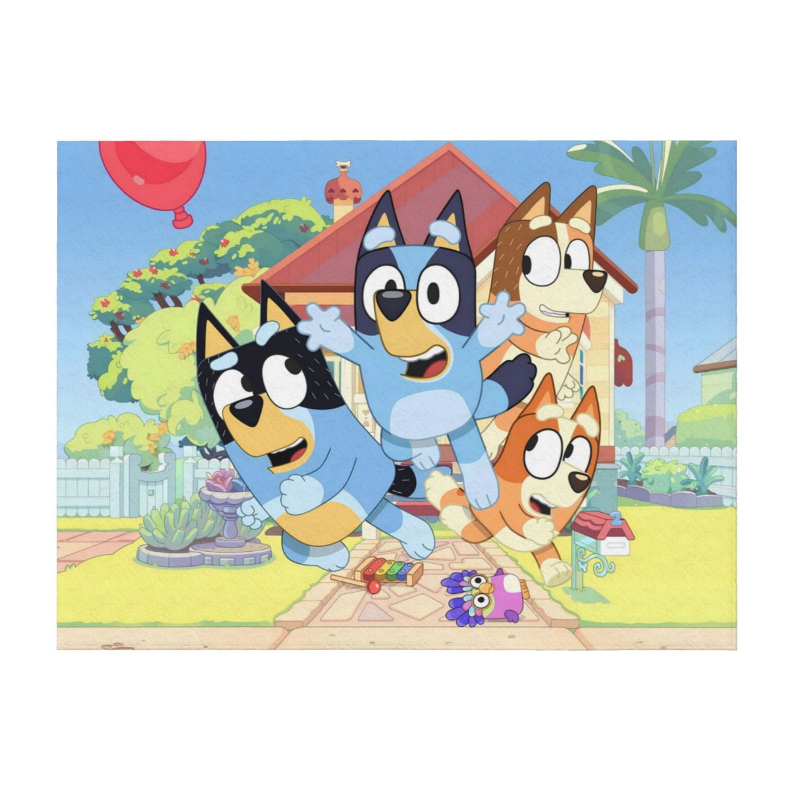 Ratiio Bluey Print Throw Blanket for Couch Sofa or Bed Throw Size, Soft ...