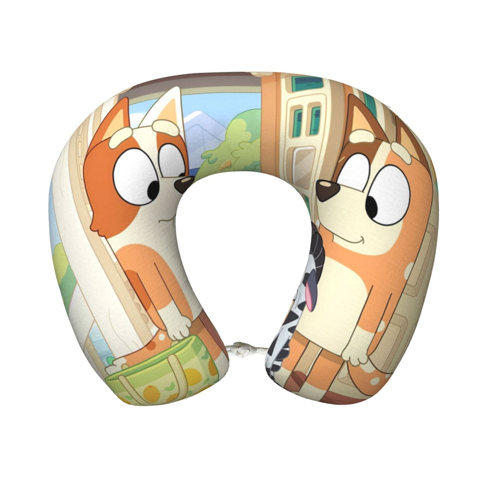 Ratiio Bluey Print Travel Pillow Memory Foam - Head Neck Support ...