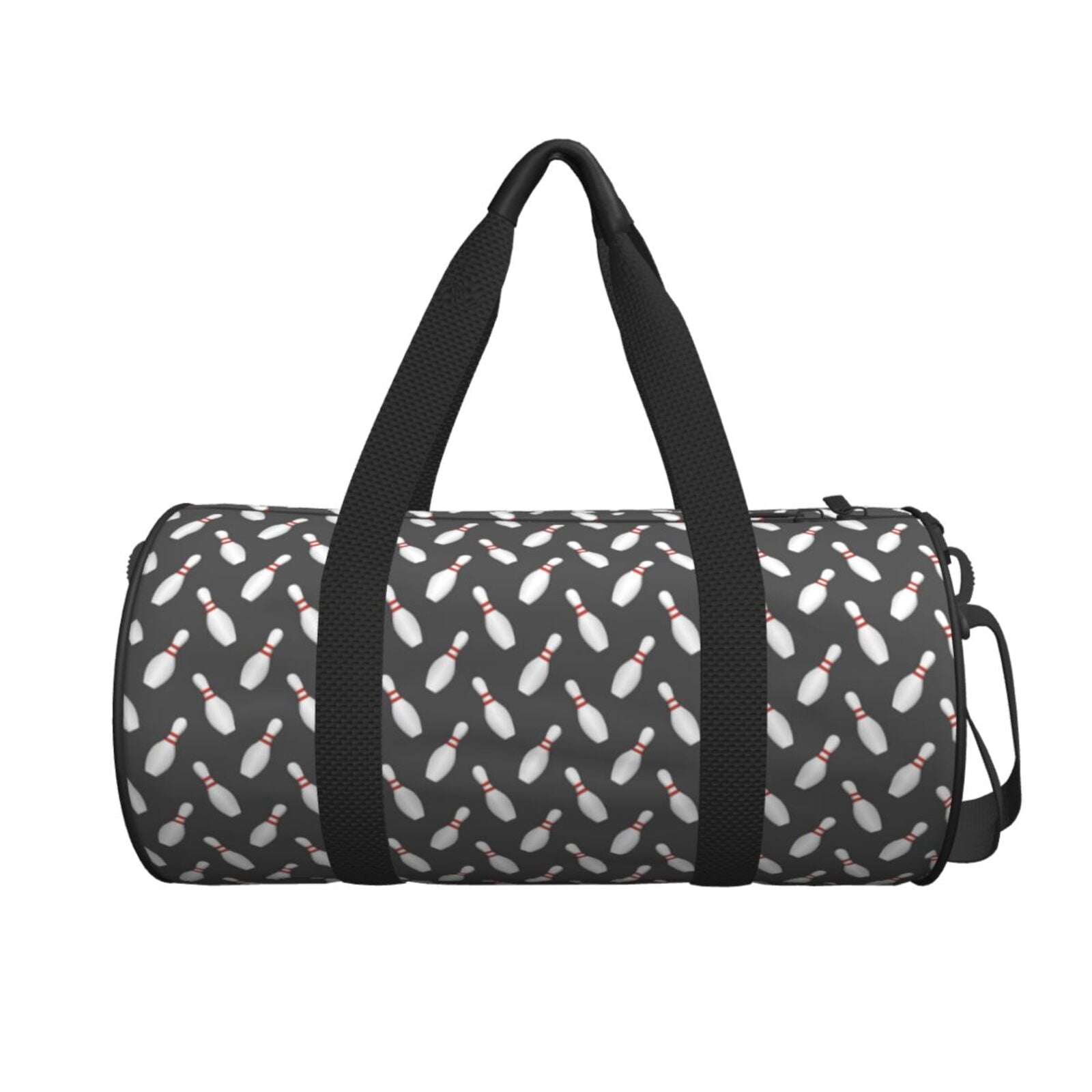 Ratiio Bowling Pins Pattern Foldable Sports Gym Bag with Wet Dry Pocket ...