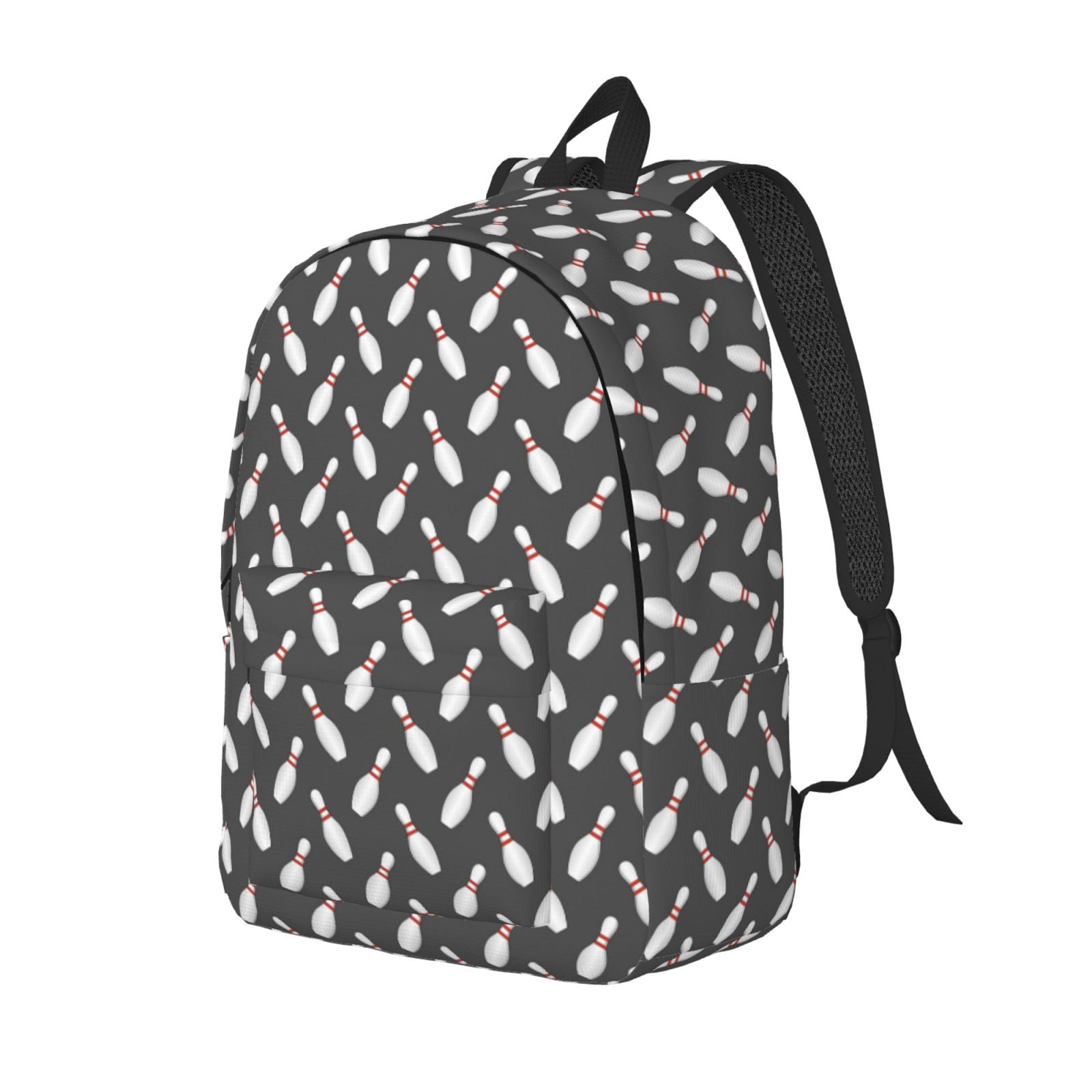 Ratiio Bowling Pins Print Canvas Backpack for Women & Men Retro ...