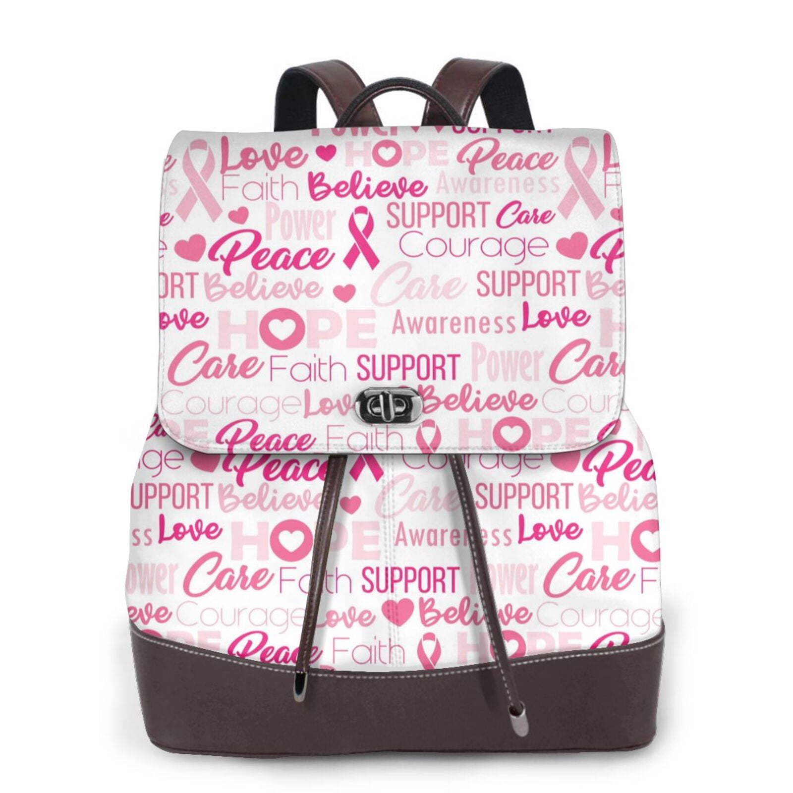 Ratiio Breast Cancer Ribbons Awareness Pattern Womens Backpack Purse ...