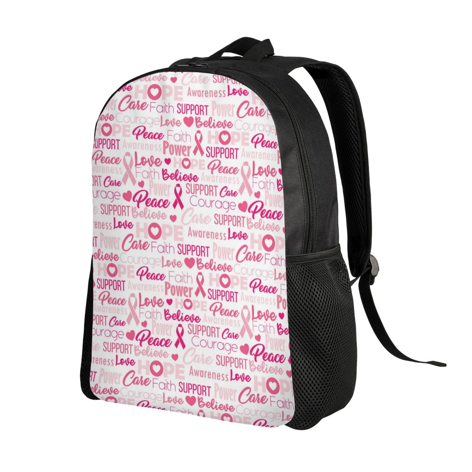 Ratiio Breast Cancer Ribbons Awareness Print Backpack with Padded 15 ...