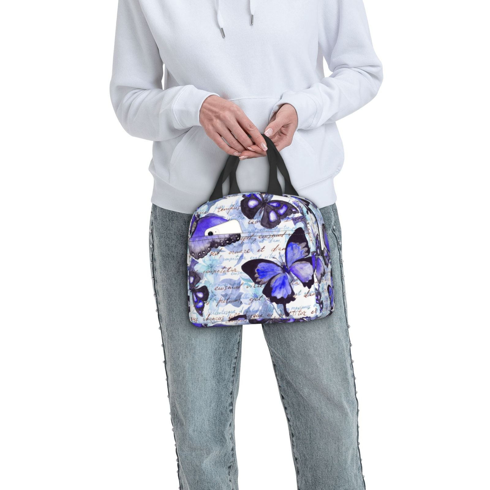 Ratiio Butterflies Print Lunch Bag Lunch Box Insulated Lunch Bag Adult ...