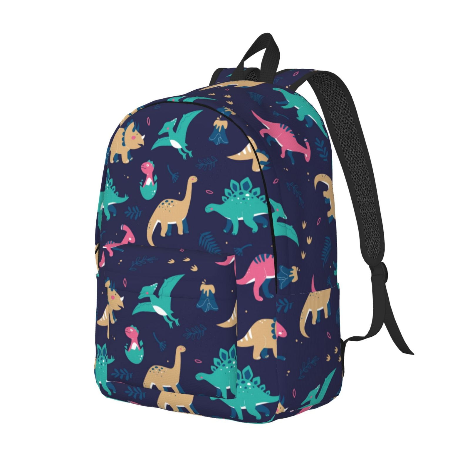 Ratiio Cartoon Dinosaur Print Canvas Backpack for Women & Men Retro ...