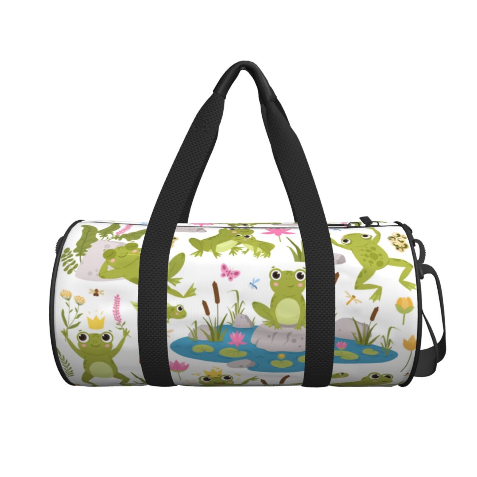 Ratiio Cartoon Frogs Pattern Foldable Sports Gym Bag with Wet Dry ...