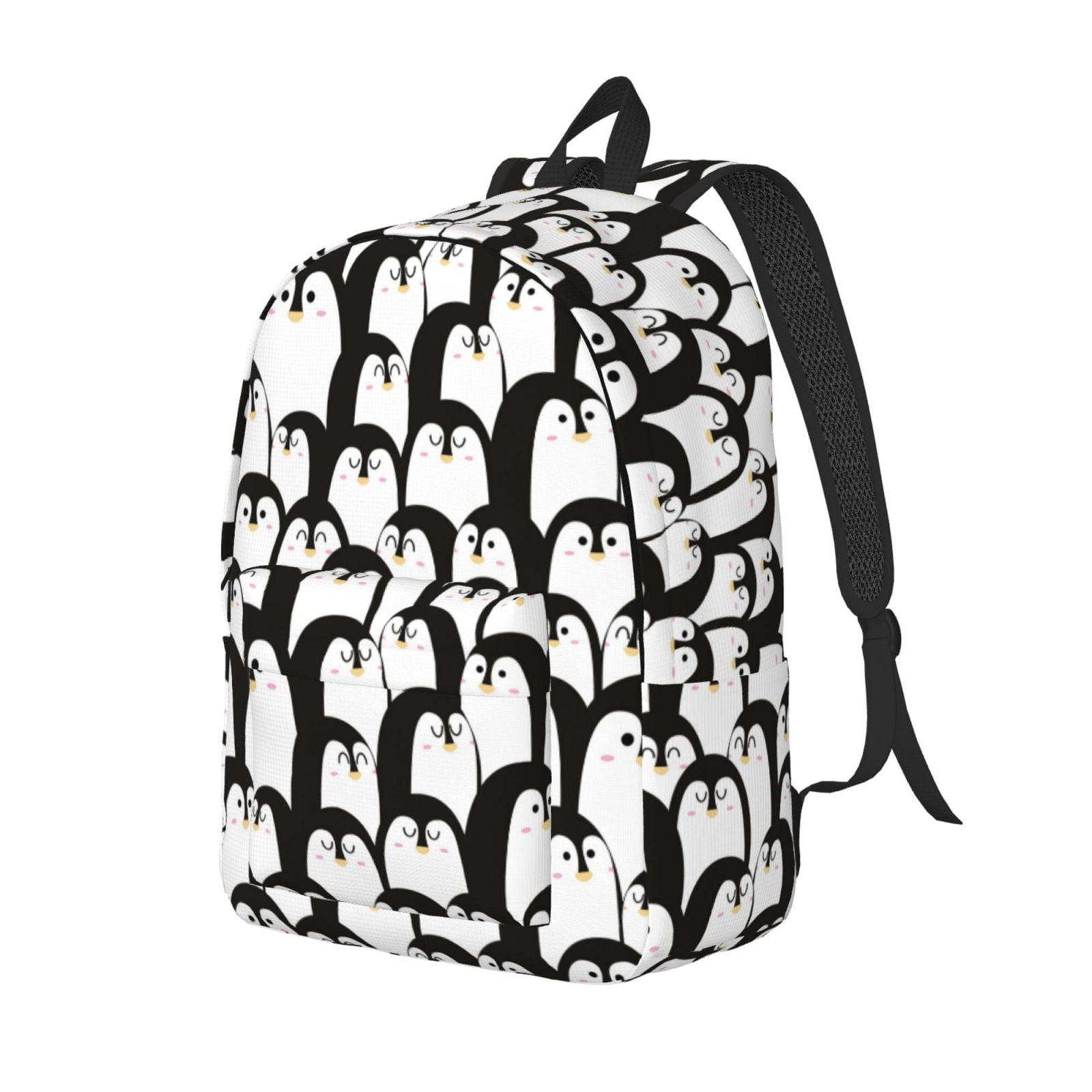 Ratiio Cartoon Penguin Print Canvas Backpack for Women & Men Retro ...