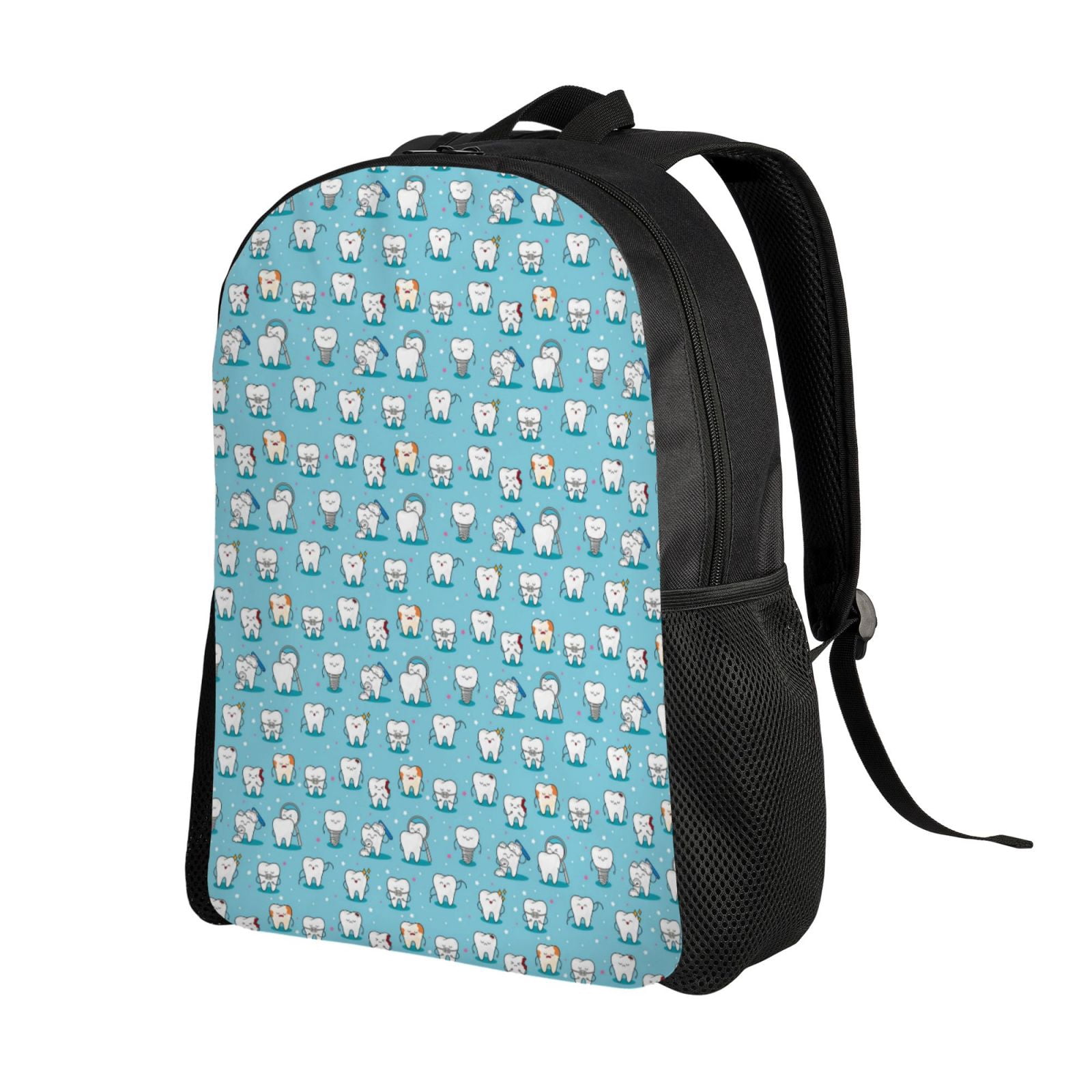 Ratiio Cartoon Teeth Print Backpack with Padded 15-inch Laptop Sleeve ...