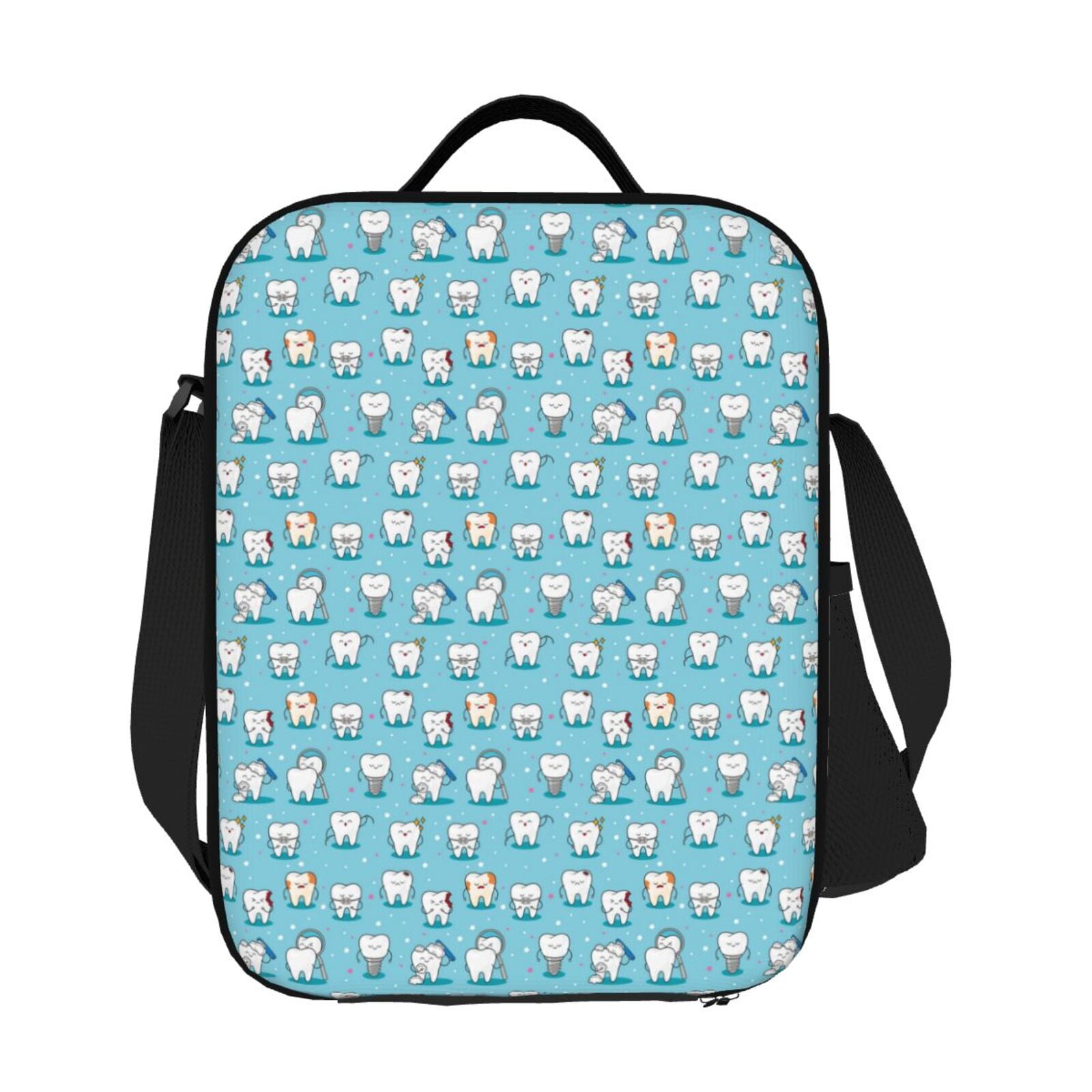 Ratiio Cartoon Teeth Print Lunch Box - Reusable Lunch Bag Men Adult ...