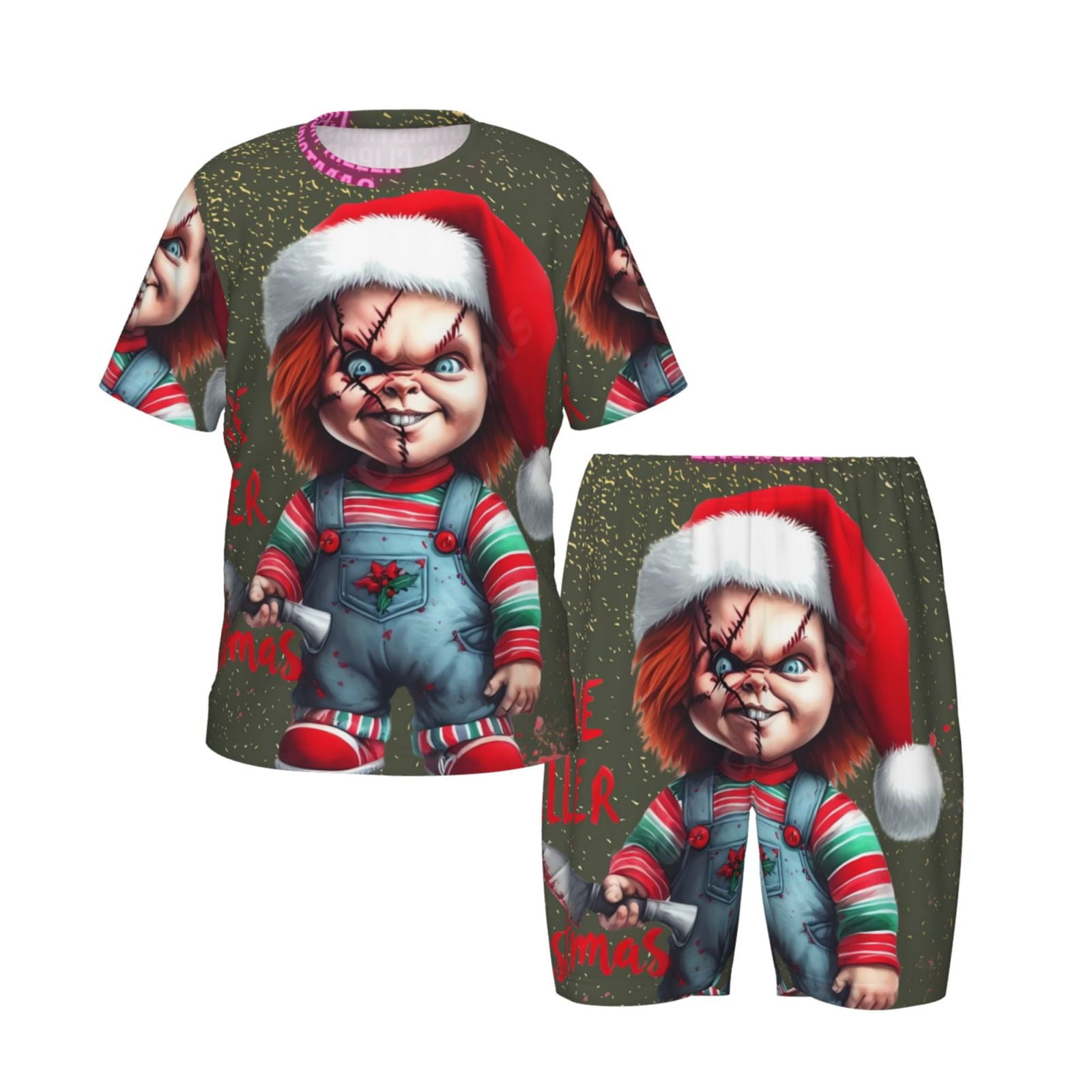 Ratiio Chucky Print Short-Sleeved Summer Pajama Set for Girls and Boys ...