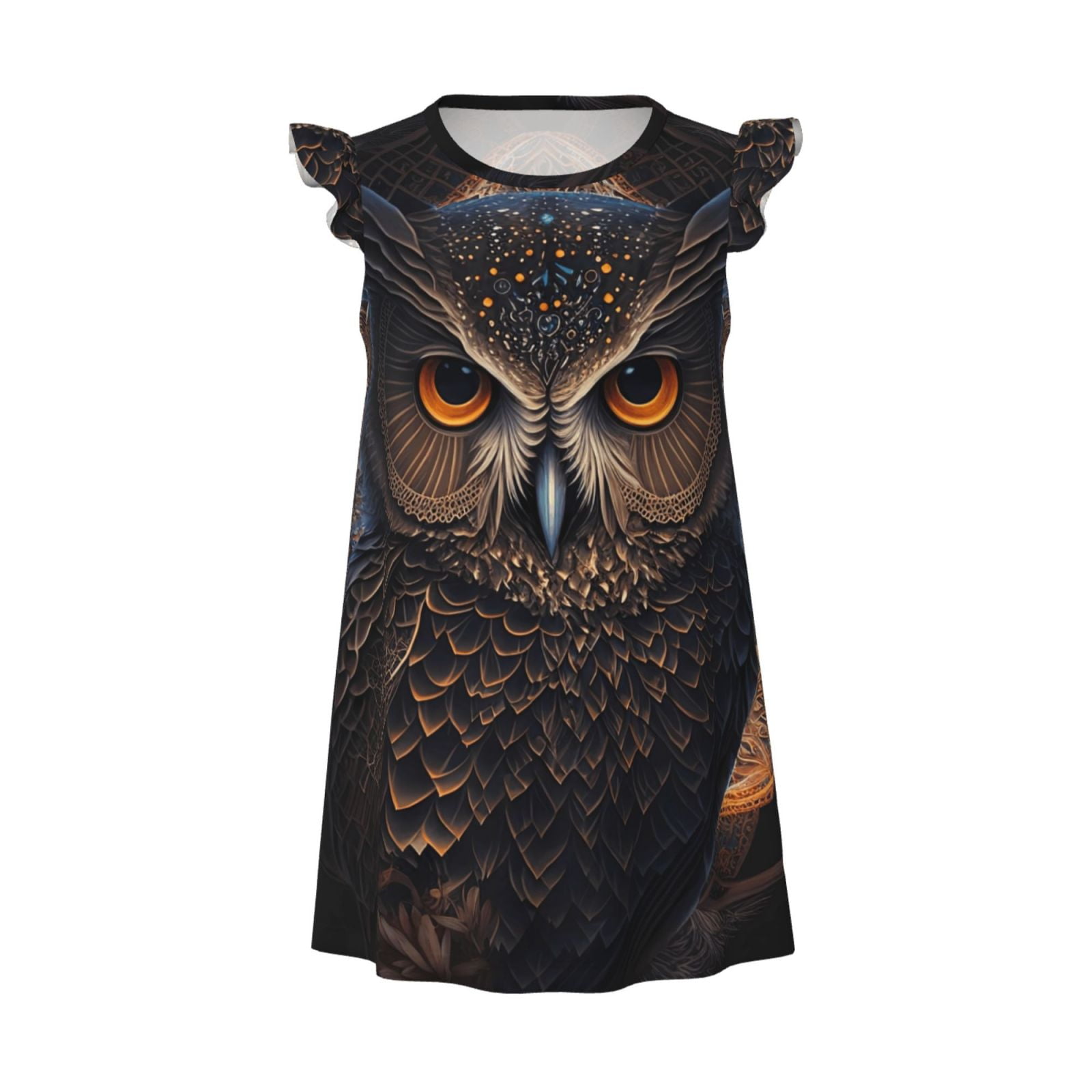 Ratiio Classical Style Brown Owl Print Girls Nightgowns, Princess ...