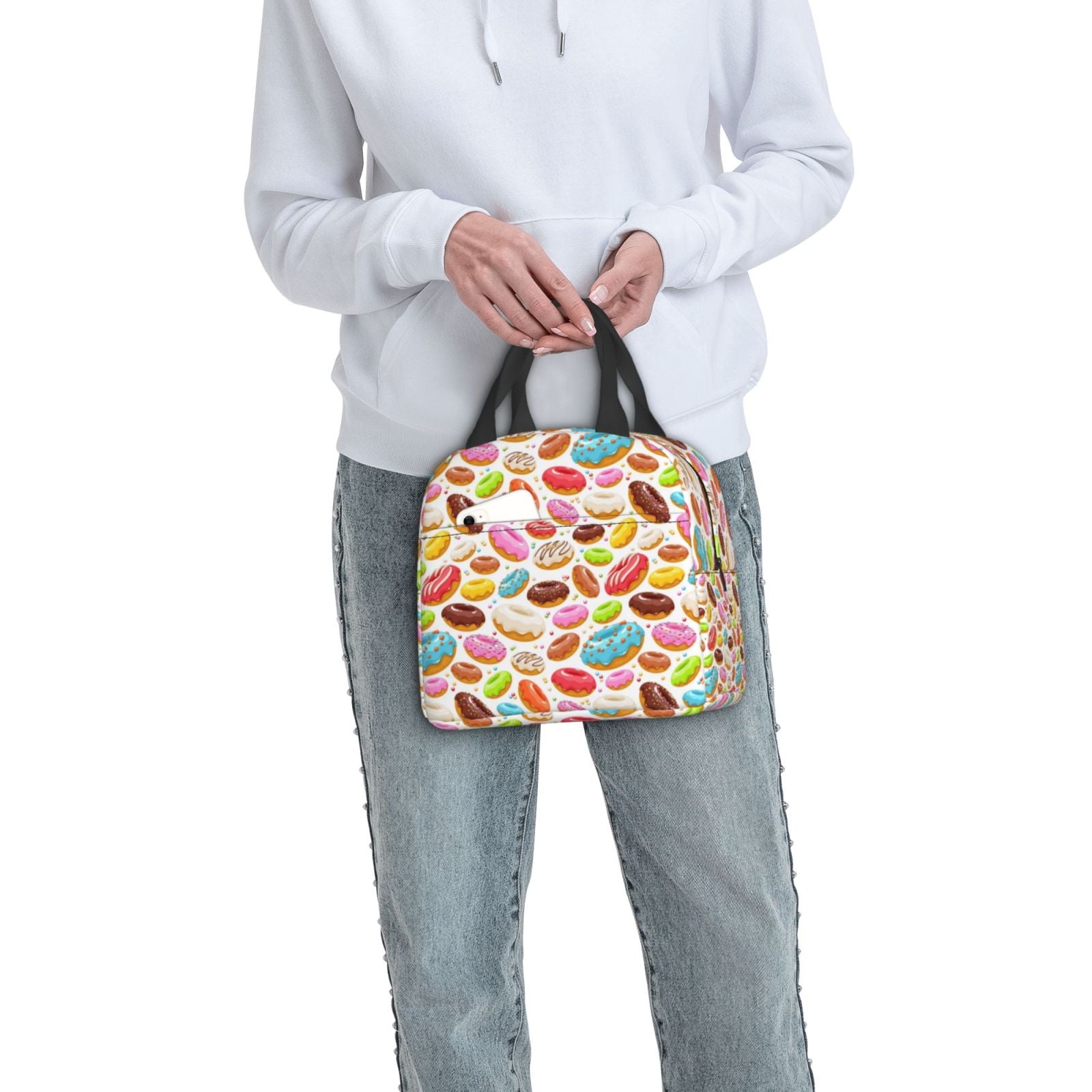Ratiio Color Donut Print Lunch Bag Lunch Box Insulated Lunch Bag Adult ...