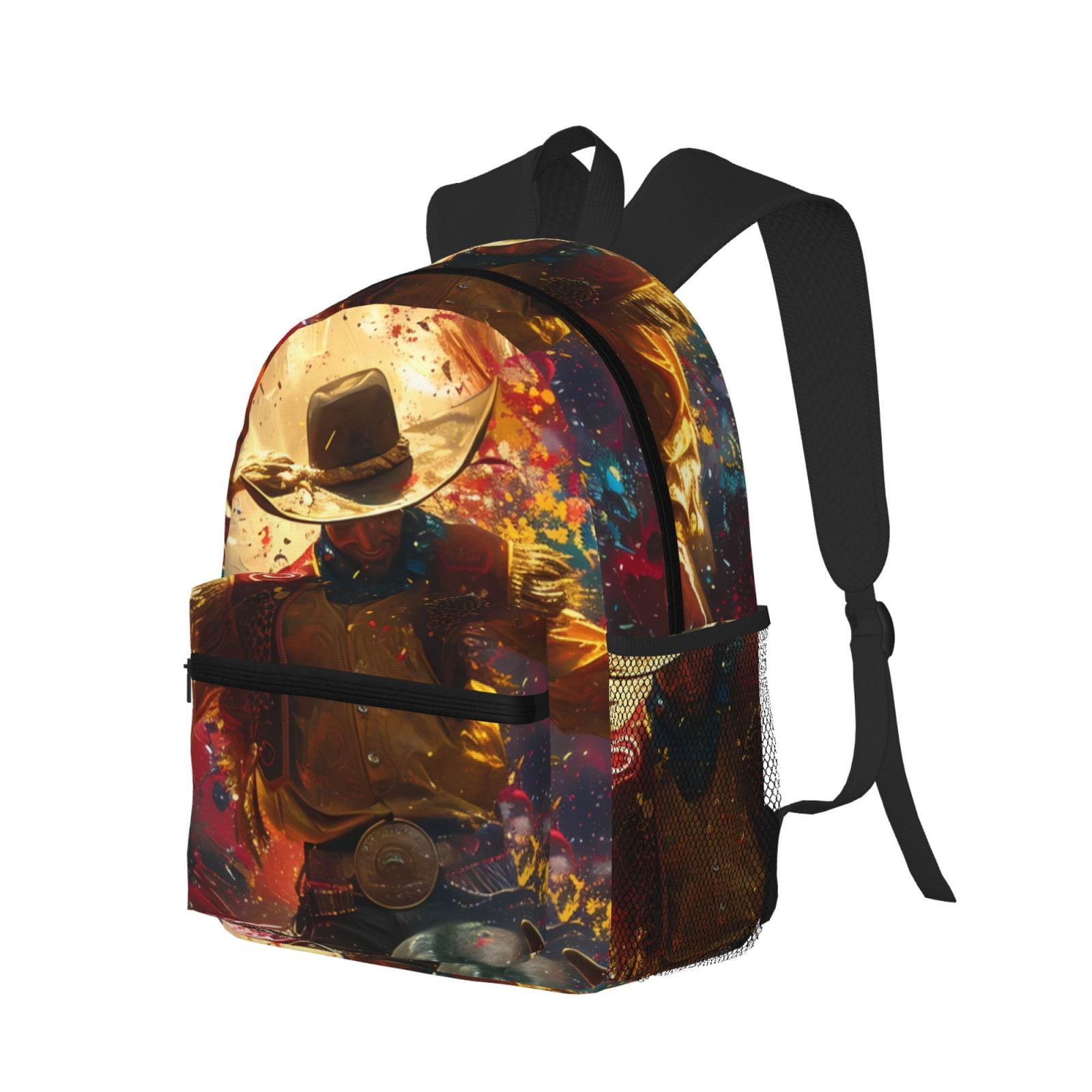 Ratiio Colorful Bull Western Man Print Casual Backpack for Men and ...