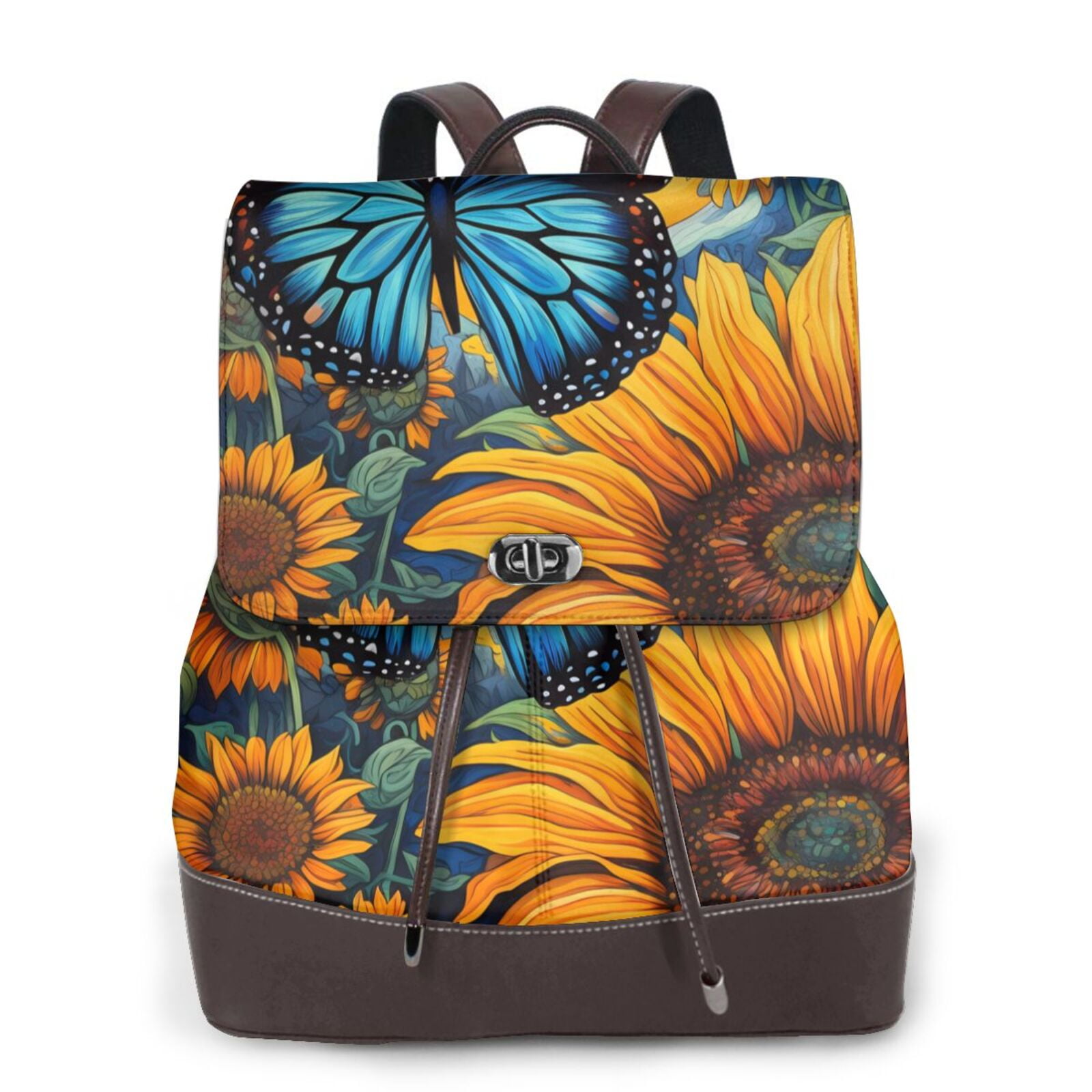 Ratiio Colorful Cloud Butterfly Sunflower Pattern Womens Backpack Purse ...