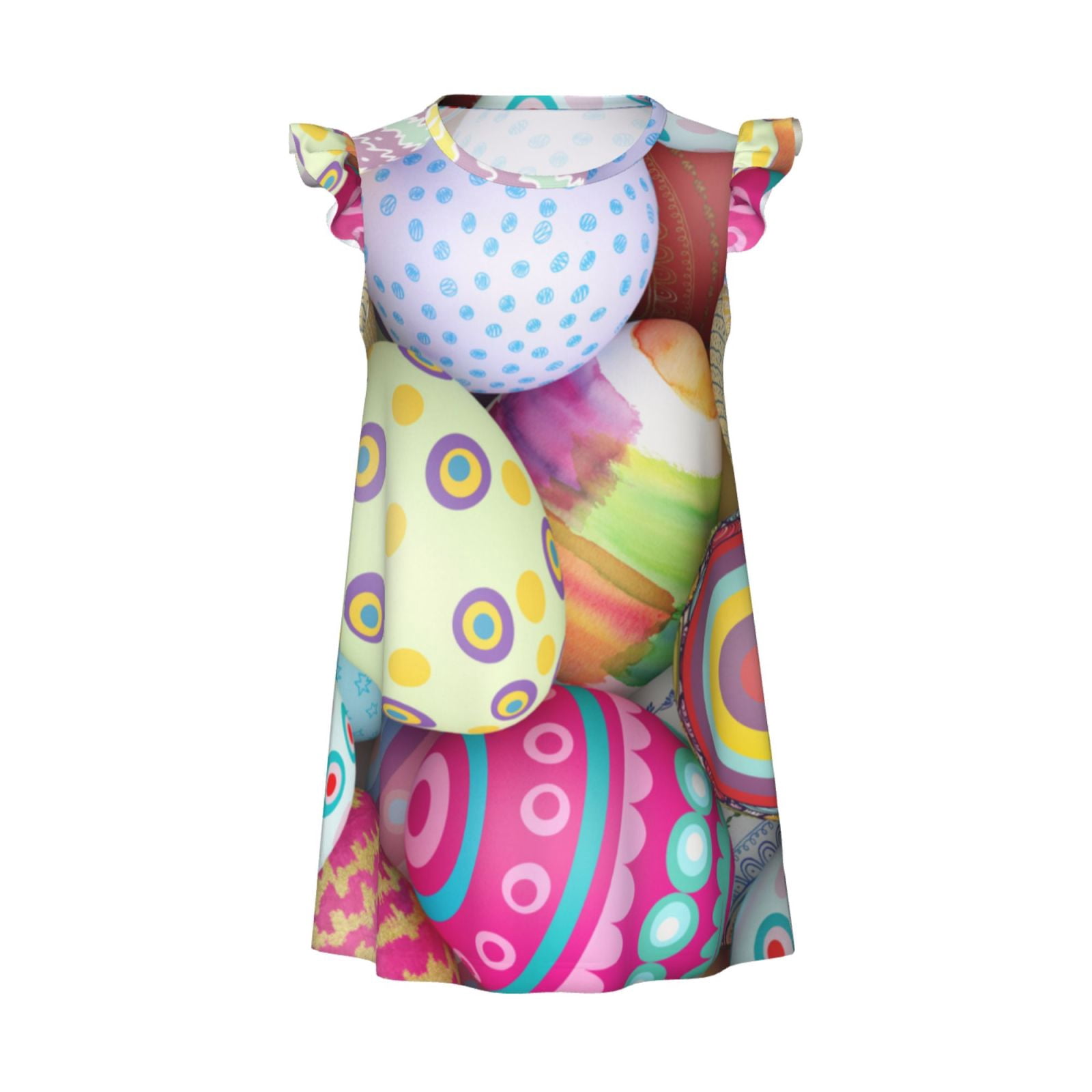 Ratiio Colorful Easter Eggs Print Girls Nightgowns, Princess Pajama ...