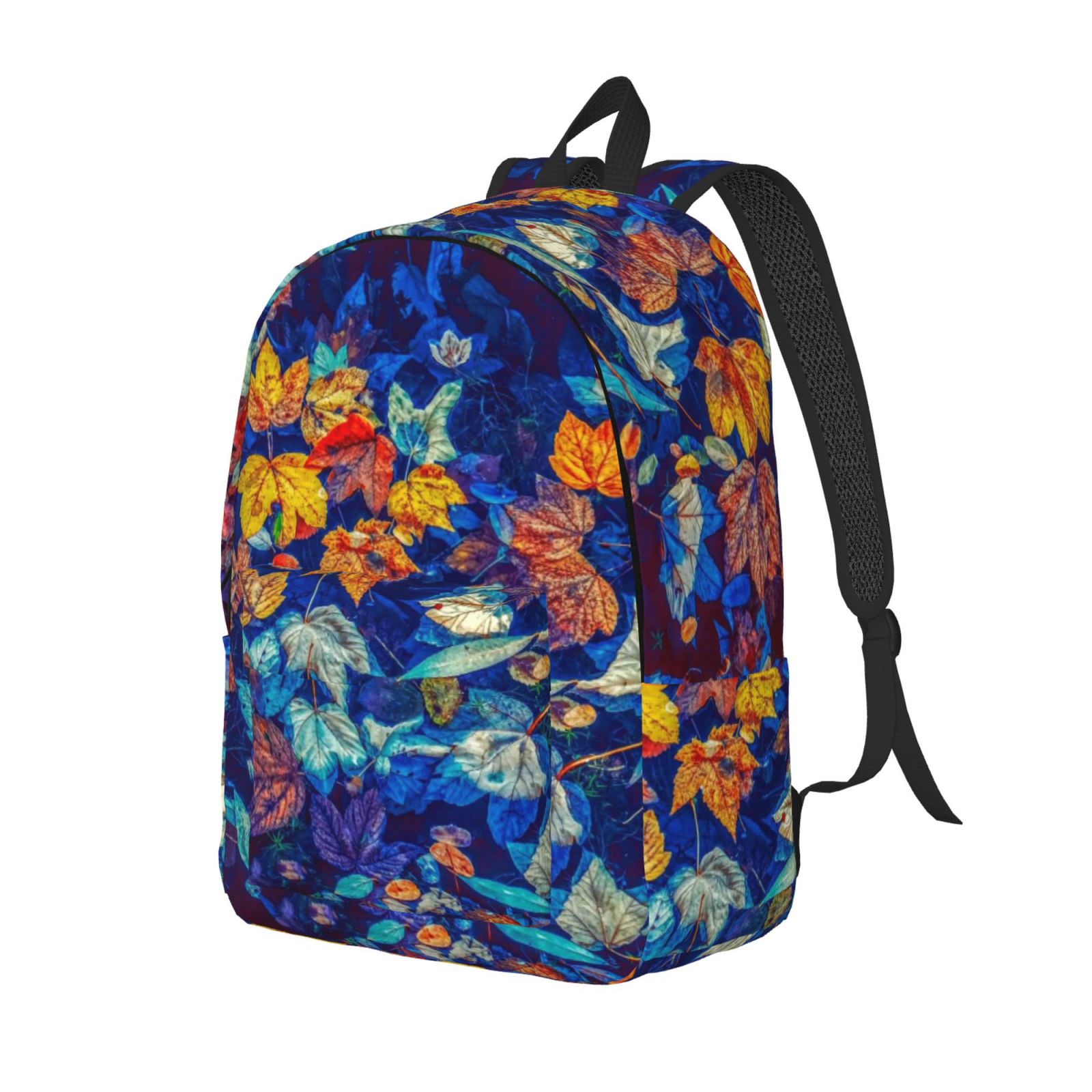 Ratiio Colorful Fall Leaves Print Canvas Backpack for Women & Men Retro ...